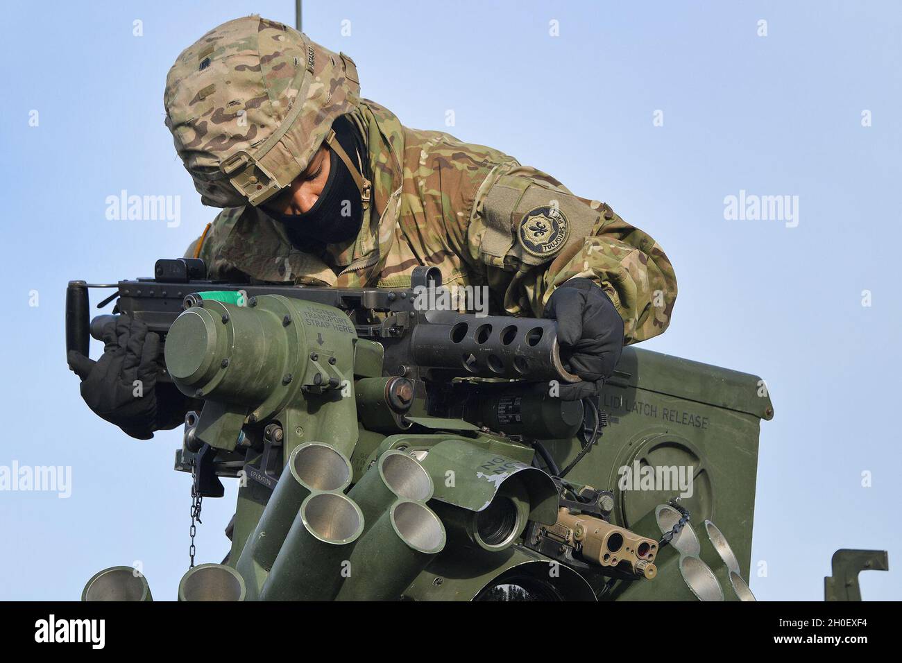 U.S. Army Cpl. Kayla Thomas, assigned to the Regimental Engineer ...