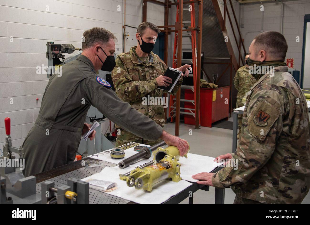 Maj. Gen. Mark Slocum, Air Combat Command director of operations (left ...
