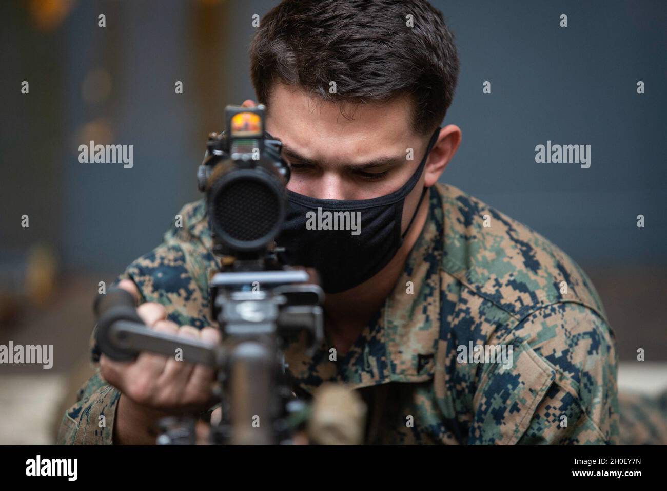 U.S. Marine Corps Lance Cpl. Zachary Lazenby, a mortar Marine with ...