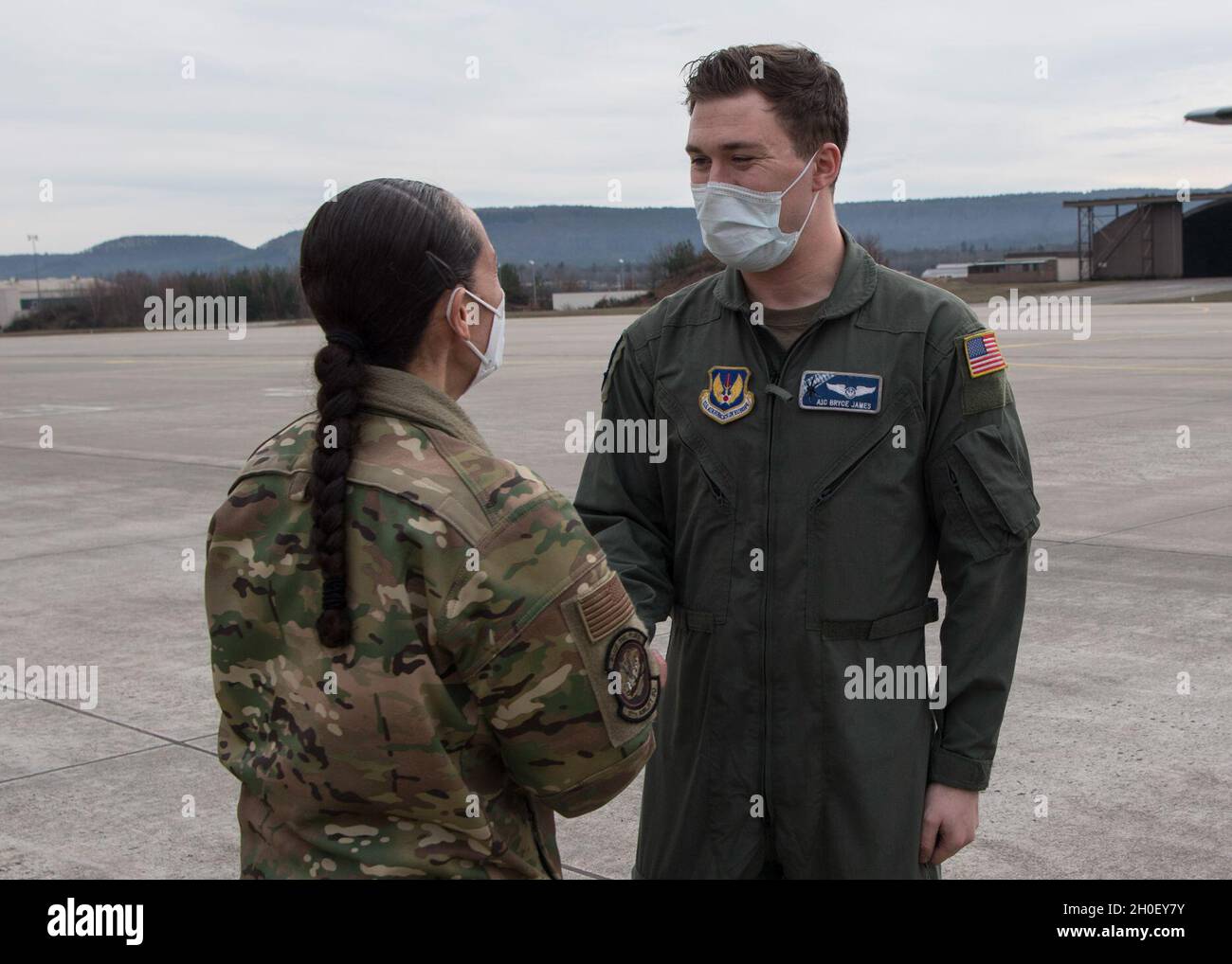 The U.S. Air Force 86th Airlift Wing Command Chief Master Sgt. Hope ...