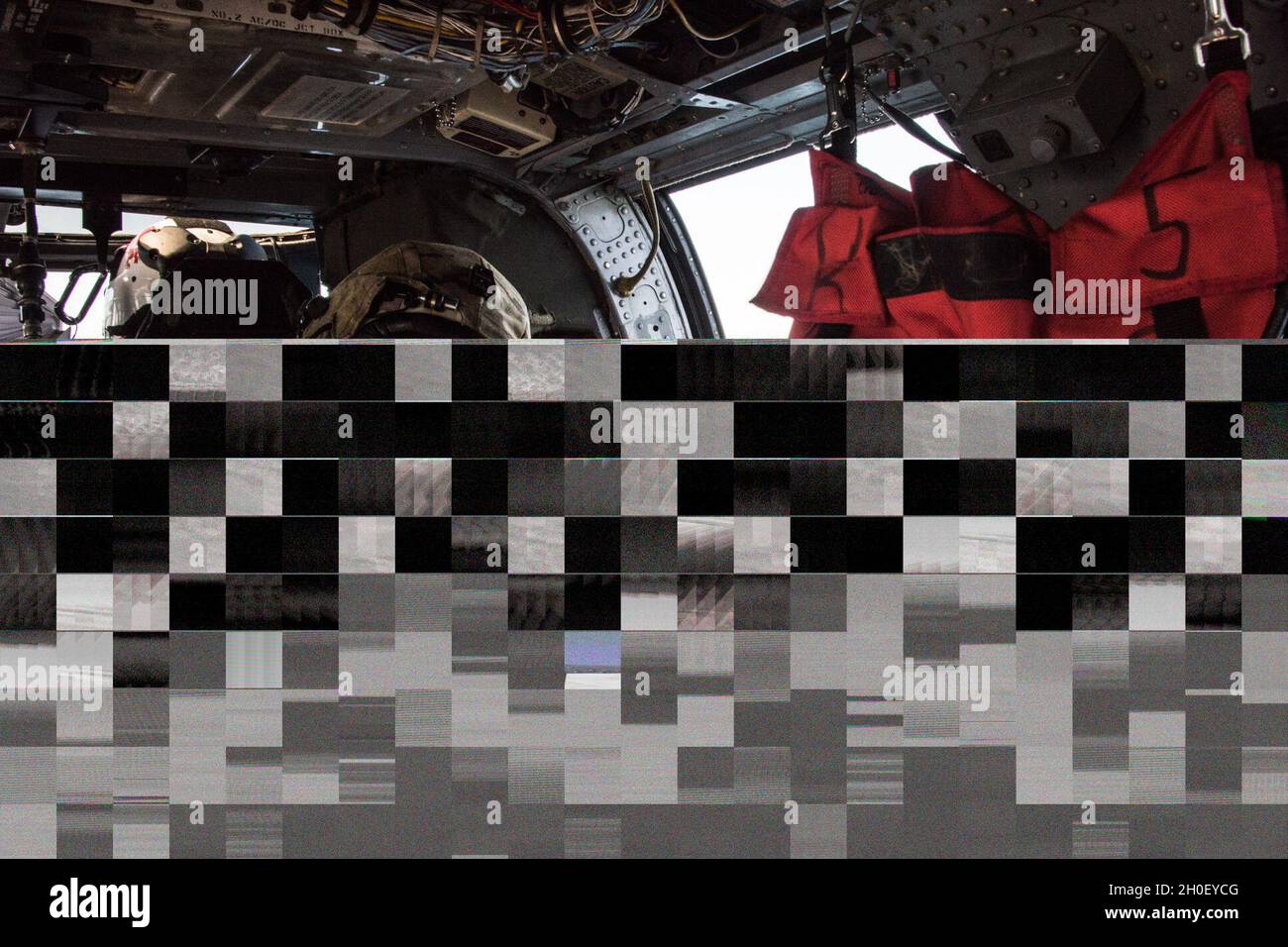 A U.S. Navy Sailor from Helicopter Sea Combat Squadron 85 performs live ...