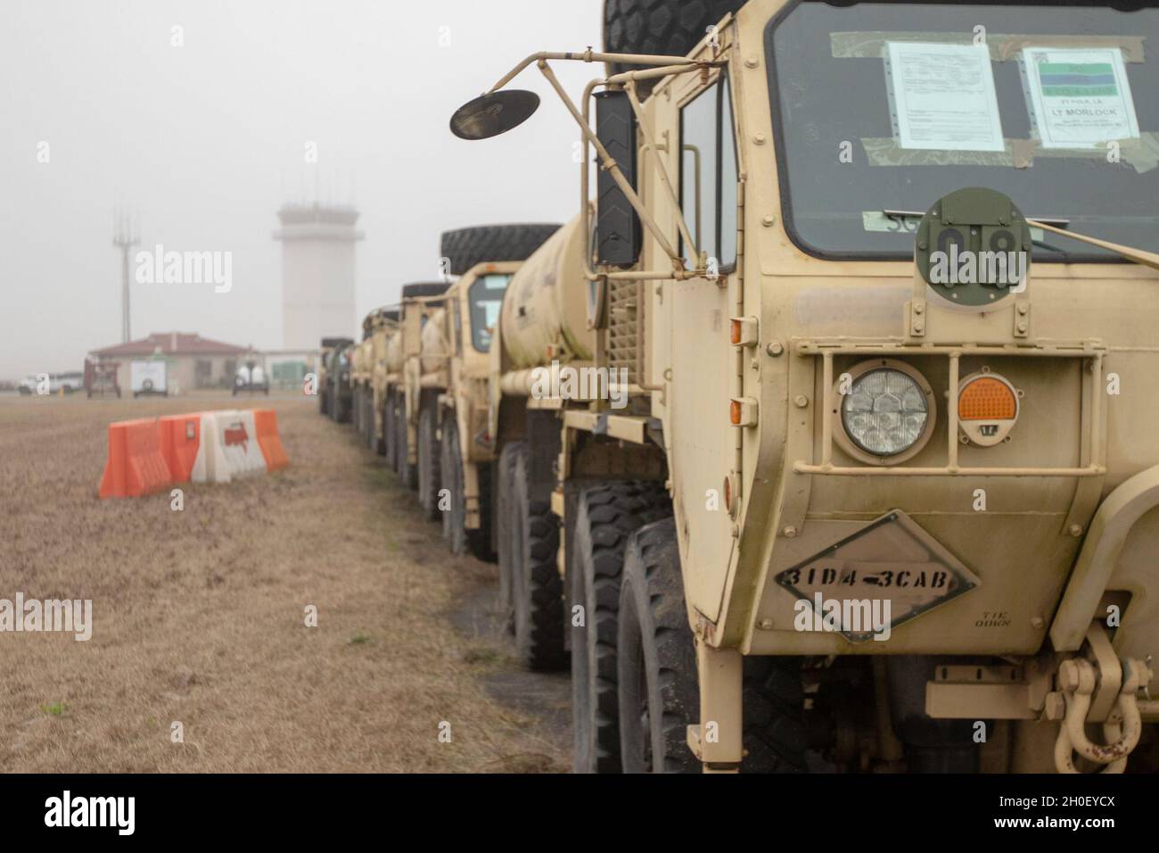 Fuel trucks belonging to 4th Battalion, 3rd Aviation Regiment, are ...