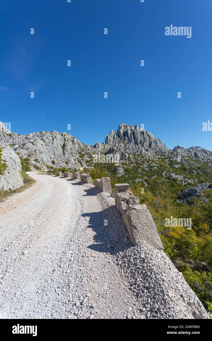 Limestone rock formation Tulove Grede in Velebit National Park in ...