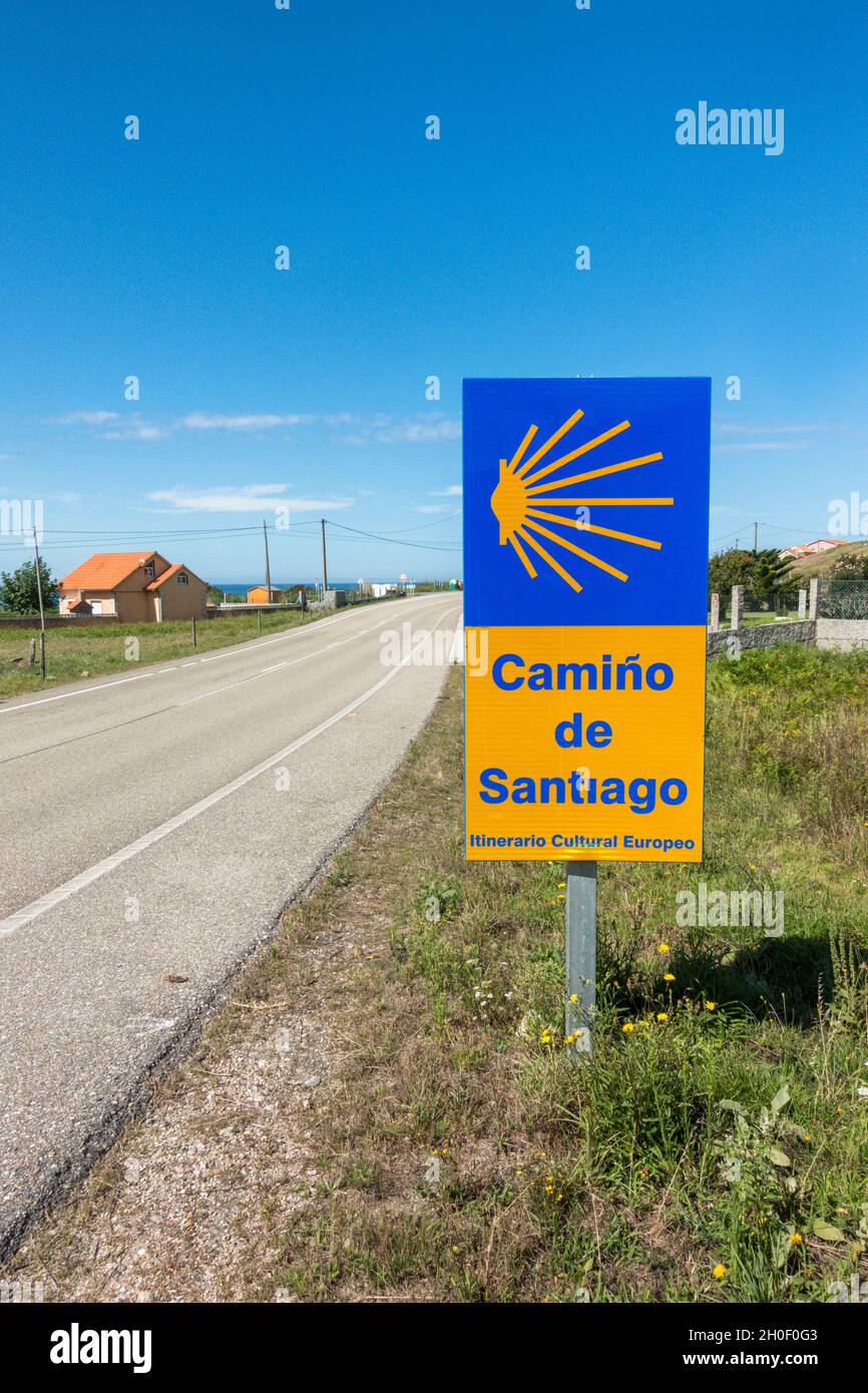Sign Way of St James, direction Camino de Santiago, Christian ...