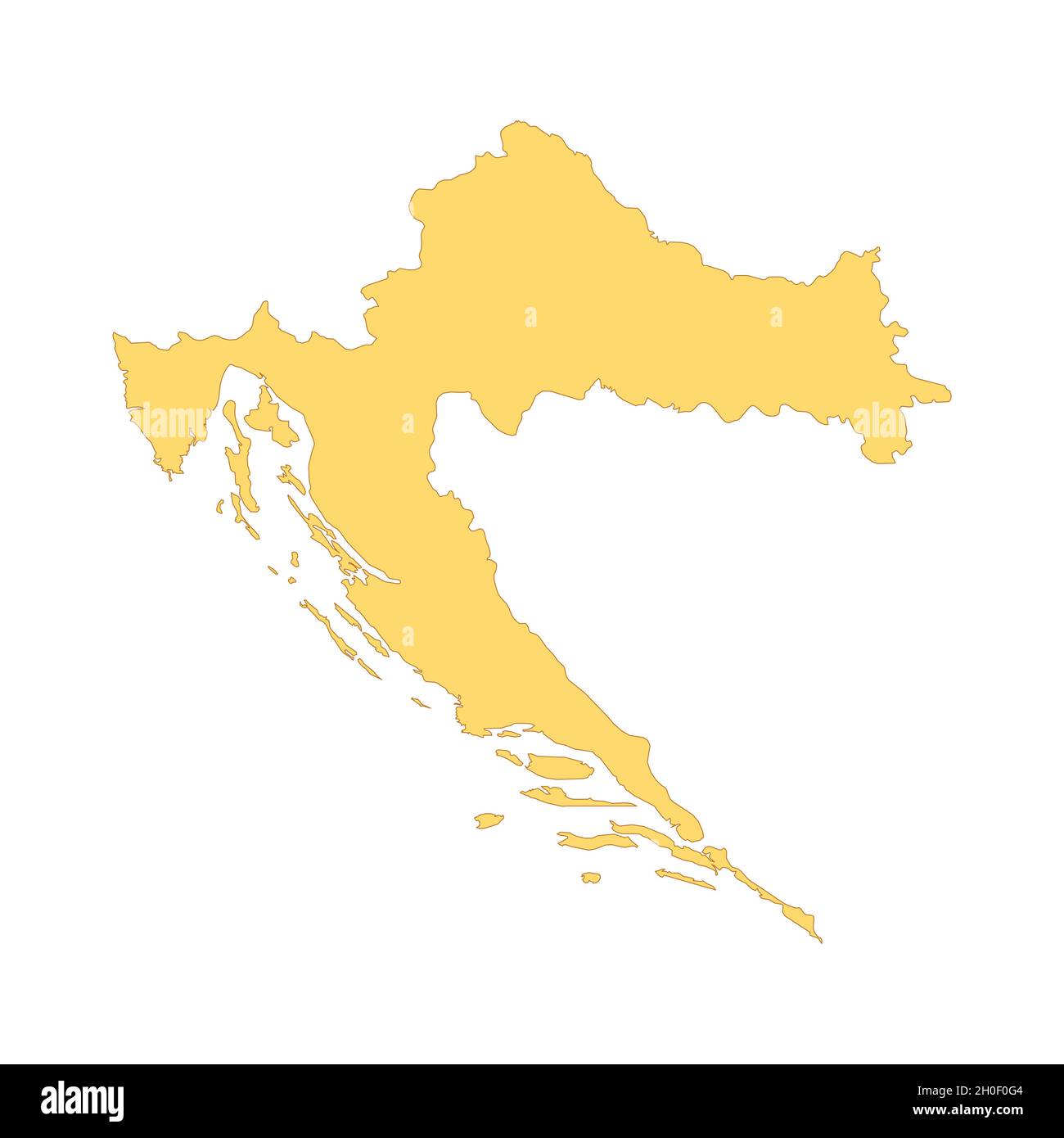 Croatia map color line element. Border of the country. UI UX GUI design ...
