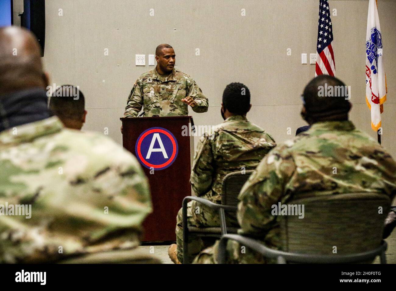 Col. Khallid Shabazz, US Army Central Command Chaplain, delivers a ...