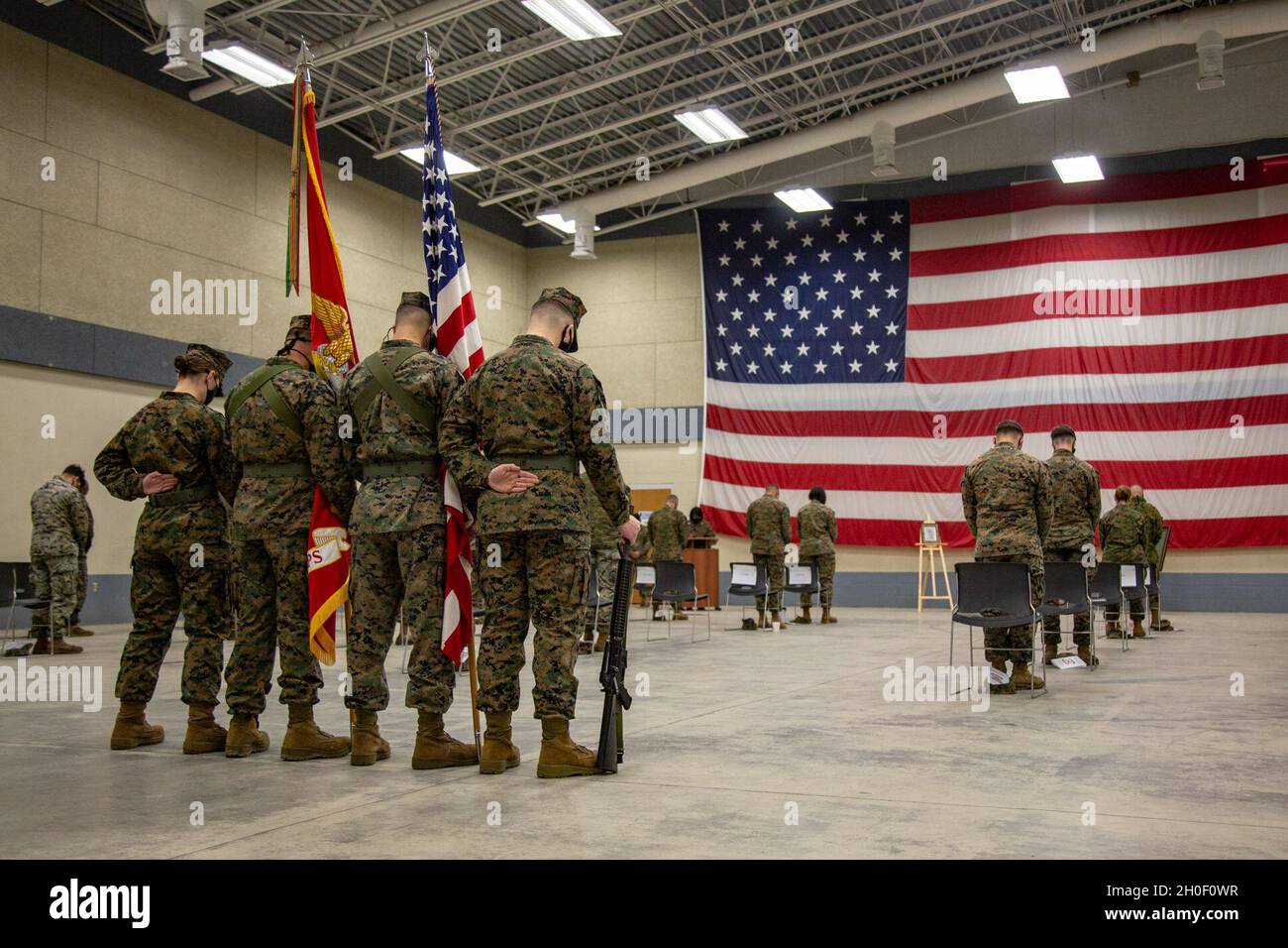 The color guard for Weapons Training Battalion (WTBN), Marine Corps ...