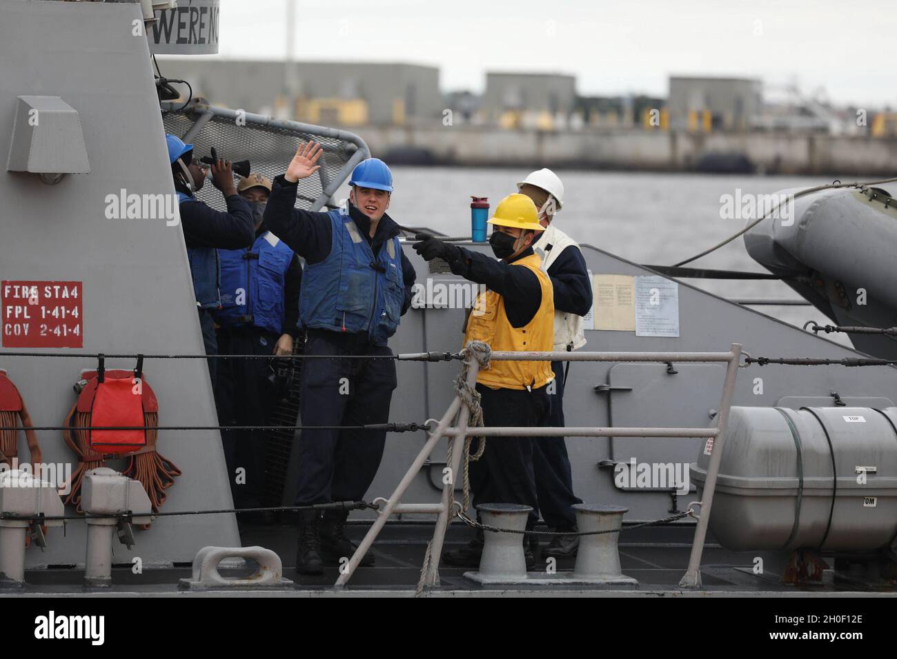 NAVAL STATION MAYPORT, Fla. (Feb. 19, 2021) - Sailors assigned to the ...