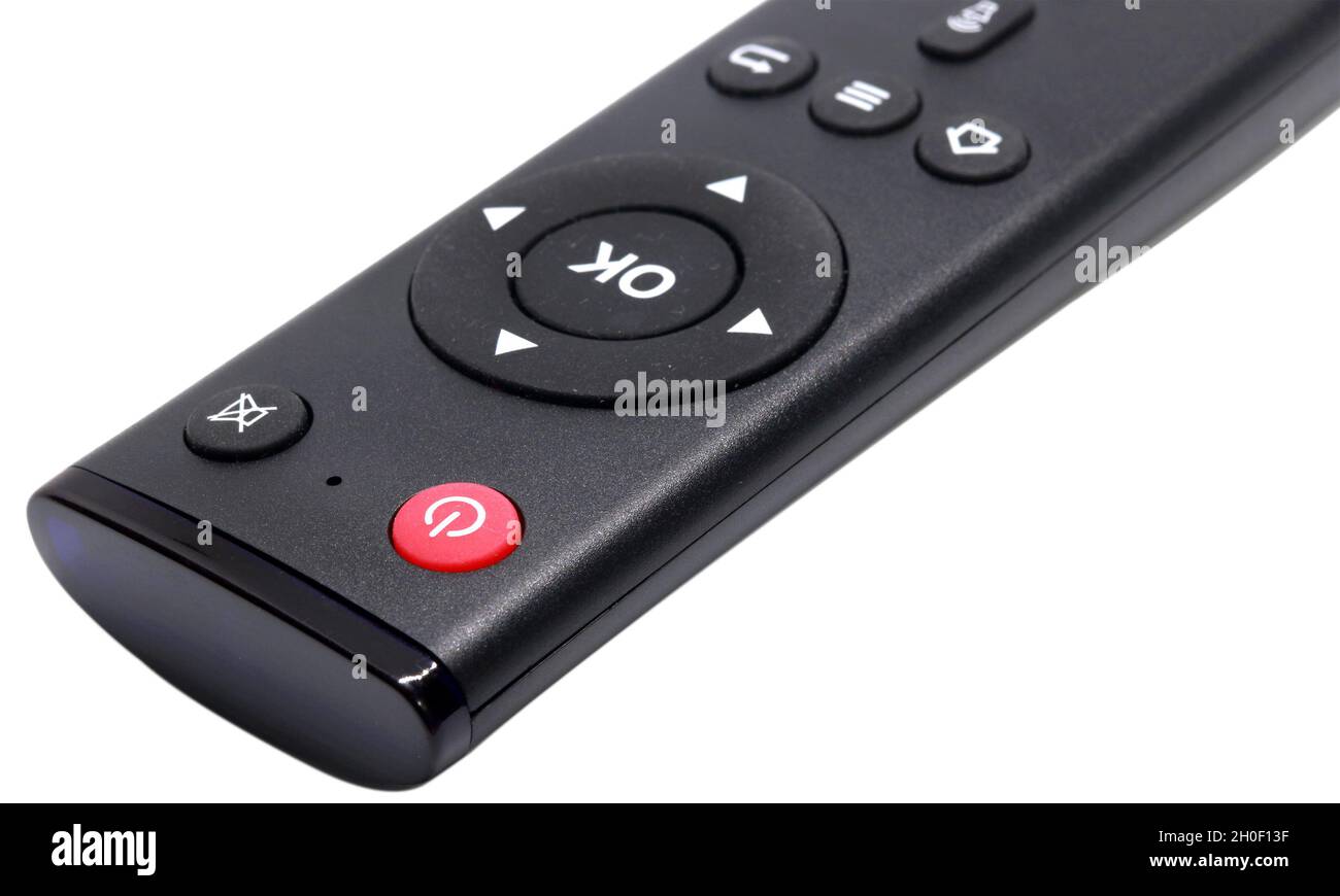 Android tv box remote on a white background, Remote control for smart ...