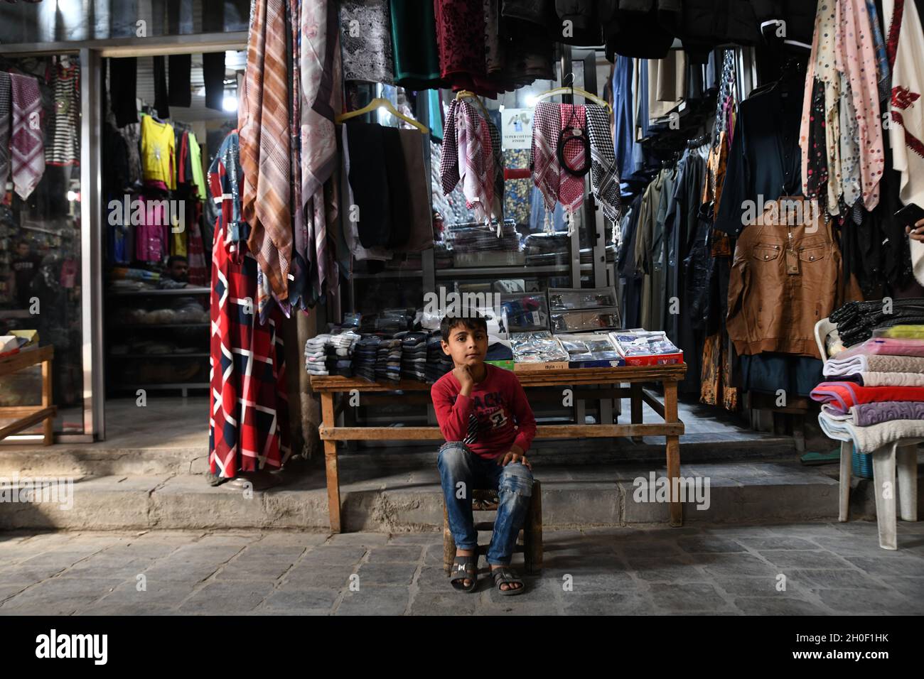 Aleppo Al-Bab Syria October 10. The old market in the city of al-Bab ...