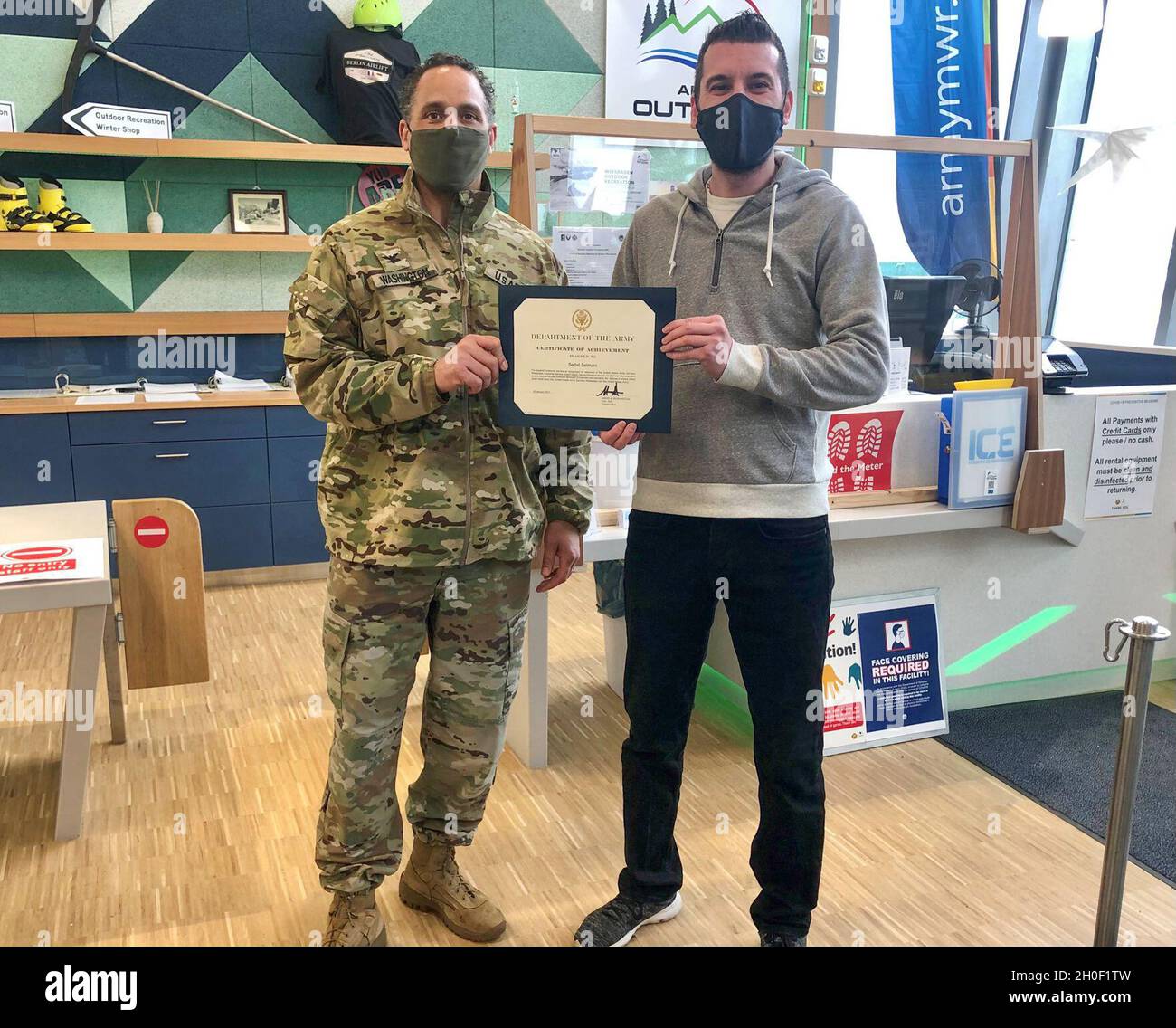 Garrison Commander Col. Mario Washington, issues the $500 award and ...