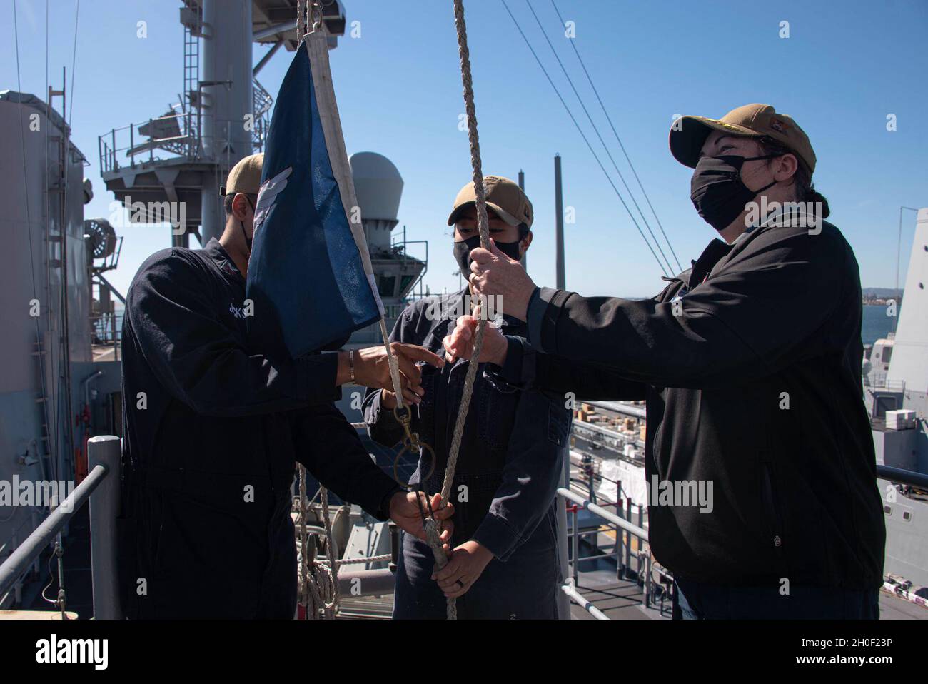 SAN DIEGO (Feb. 17, 2021) Capt. Kelly Fletcher, commanding officer of ...