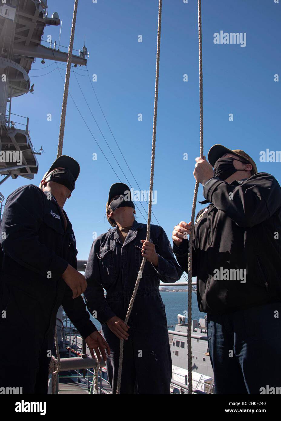 SAN DIEGO (Feb. 17, 2021) Capt. Kelly Fletcher, commanding officer of ...