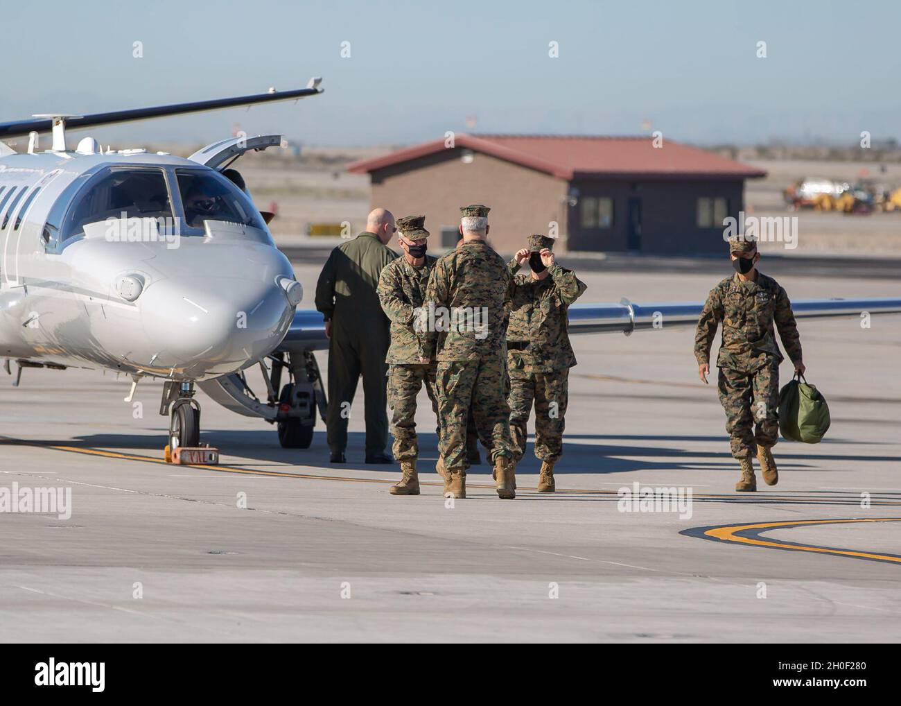 Senior leadership with 3rd Marine Aircraft Wing (MAW), arrive during ...