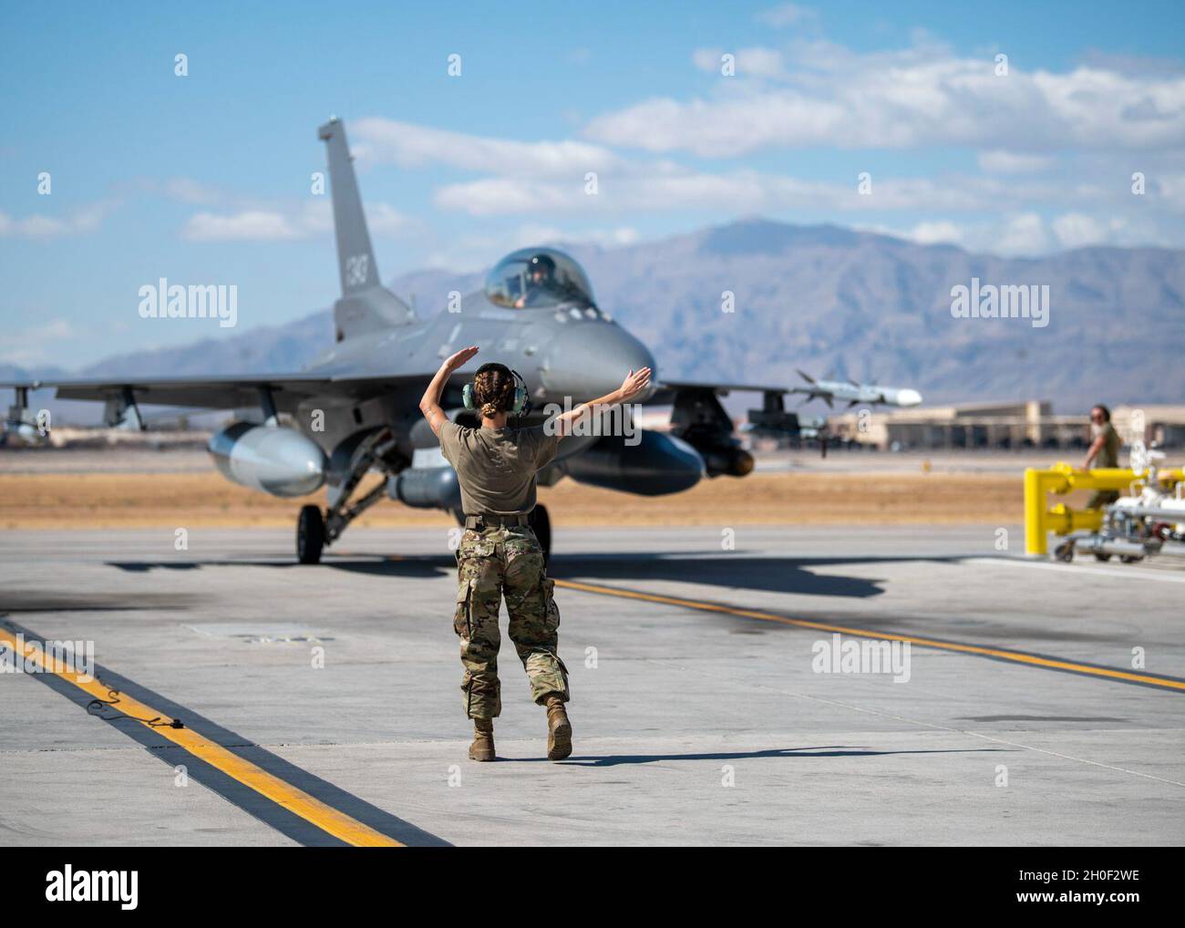 U S Air Force Senior Airman Dana Dohr A Crew Chief Assigned To The