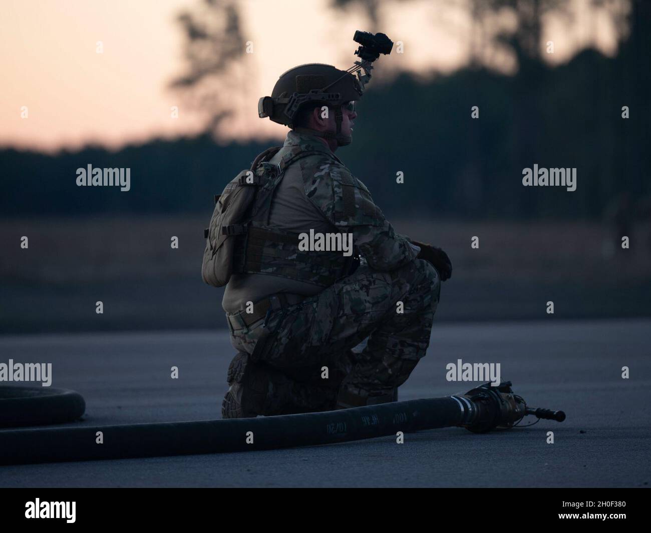 U.S. Air Force Airman 1st Class Jose Moreno, a forward area refueling ...