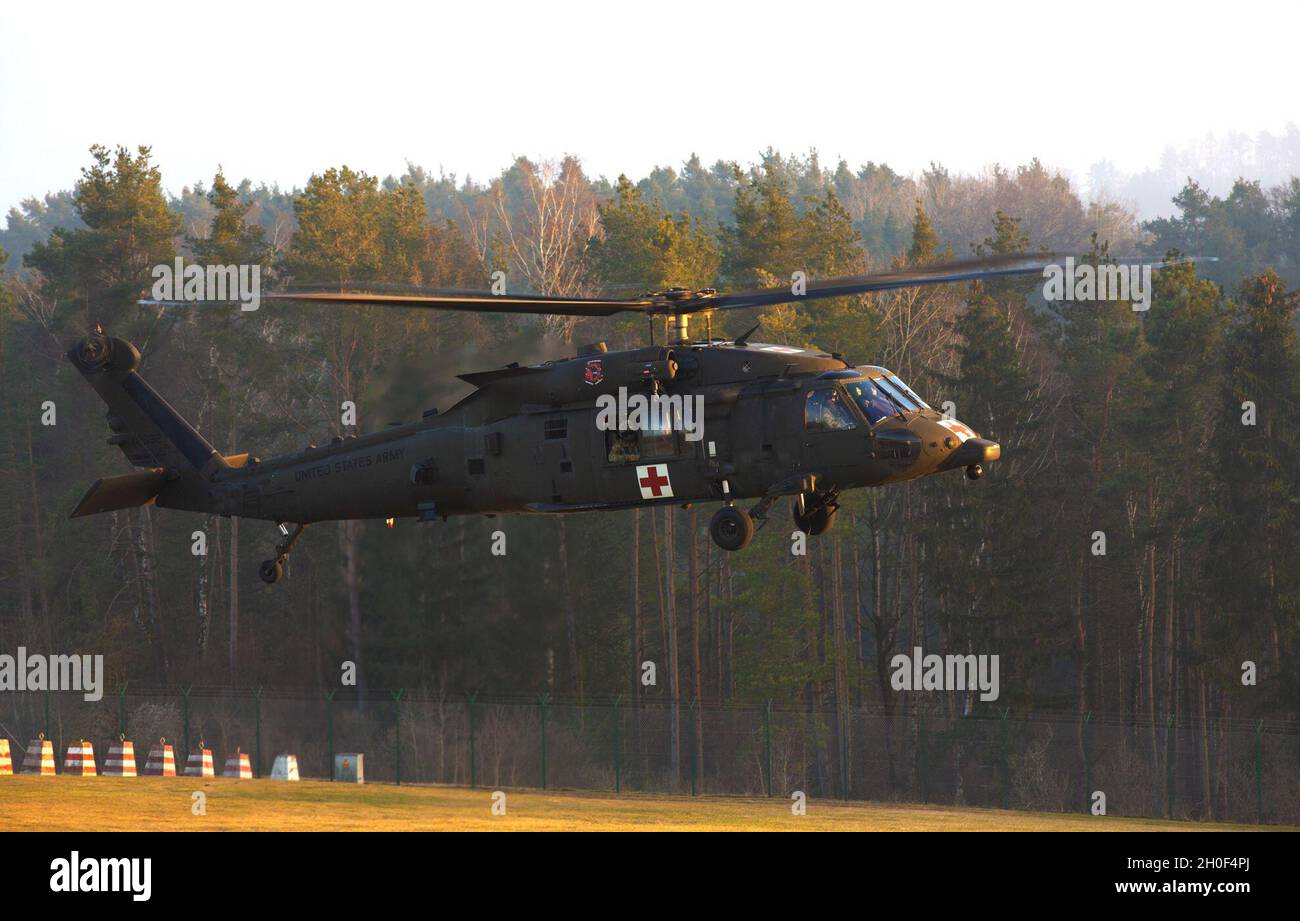 A U.S. Army HH-60M MEDEVAC Black Hawk assigned to Charlie Company, 6th ...