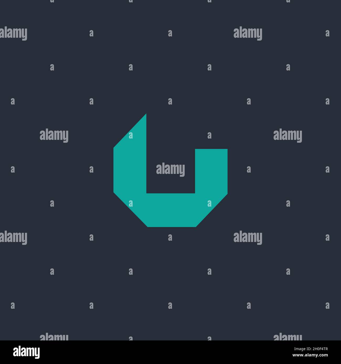 Geometrical U letter abstract geometry symbol vector elements template ...