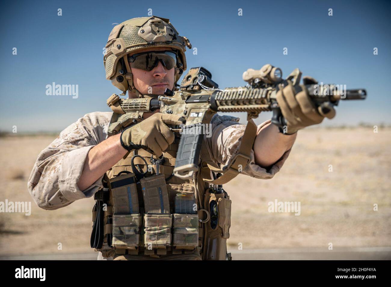 A U.S. Marine with the All Domain Reconnaissance Detachment, 11th ...