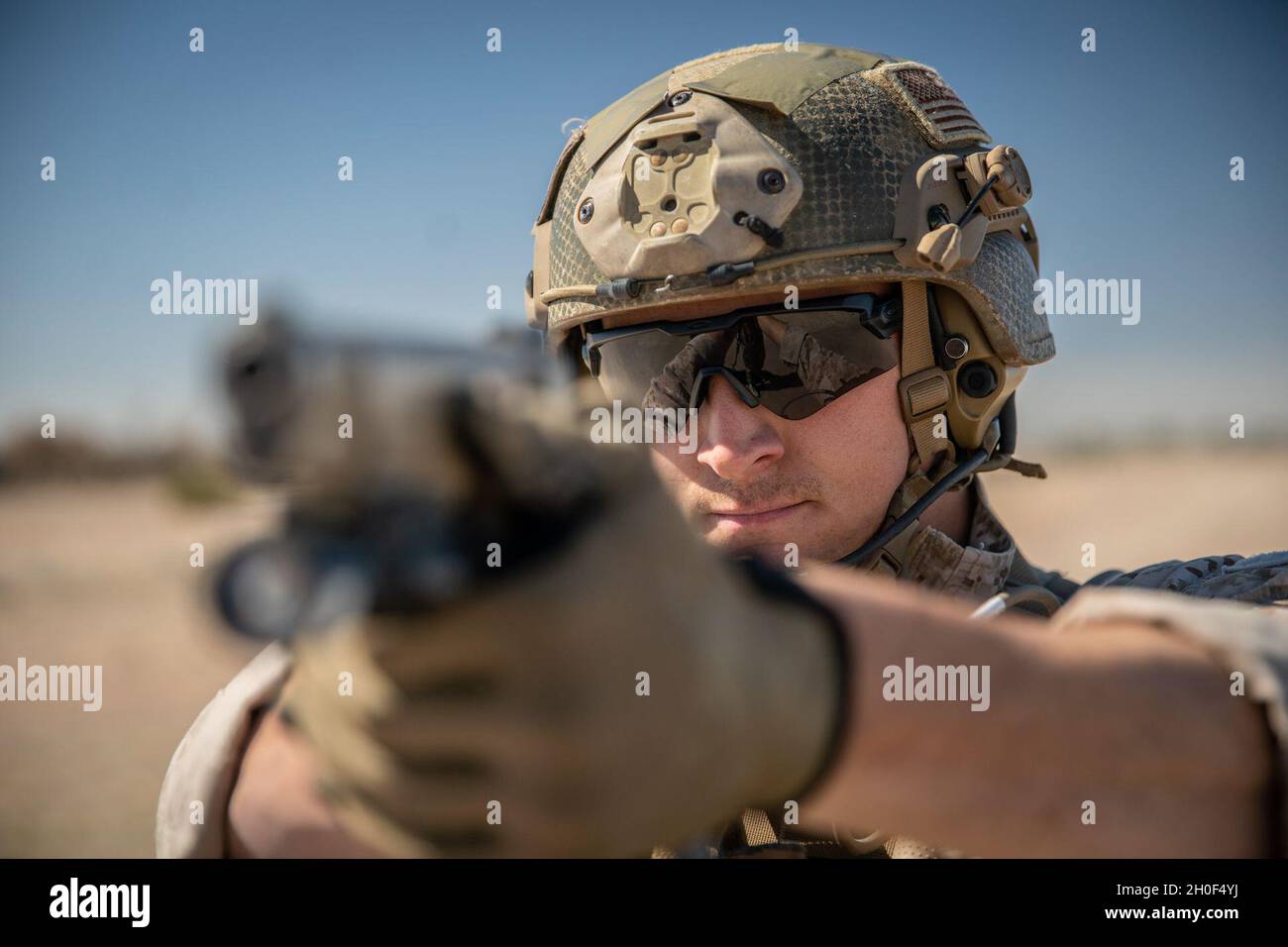 A U.S. Marine with the All Domain Reconnaissance Detachment, 11th ...
