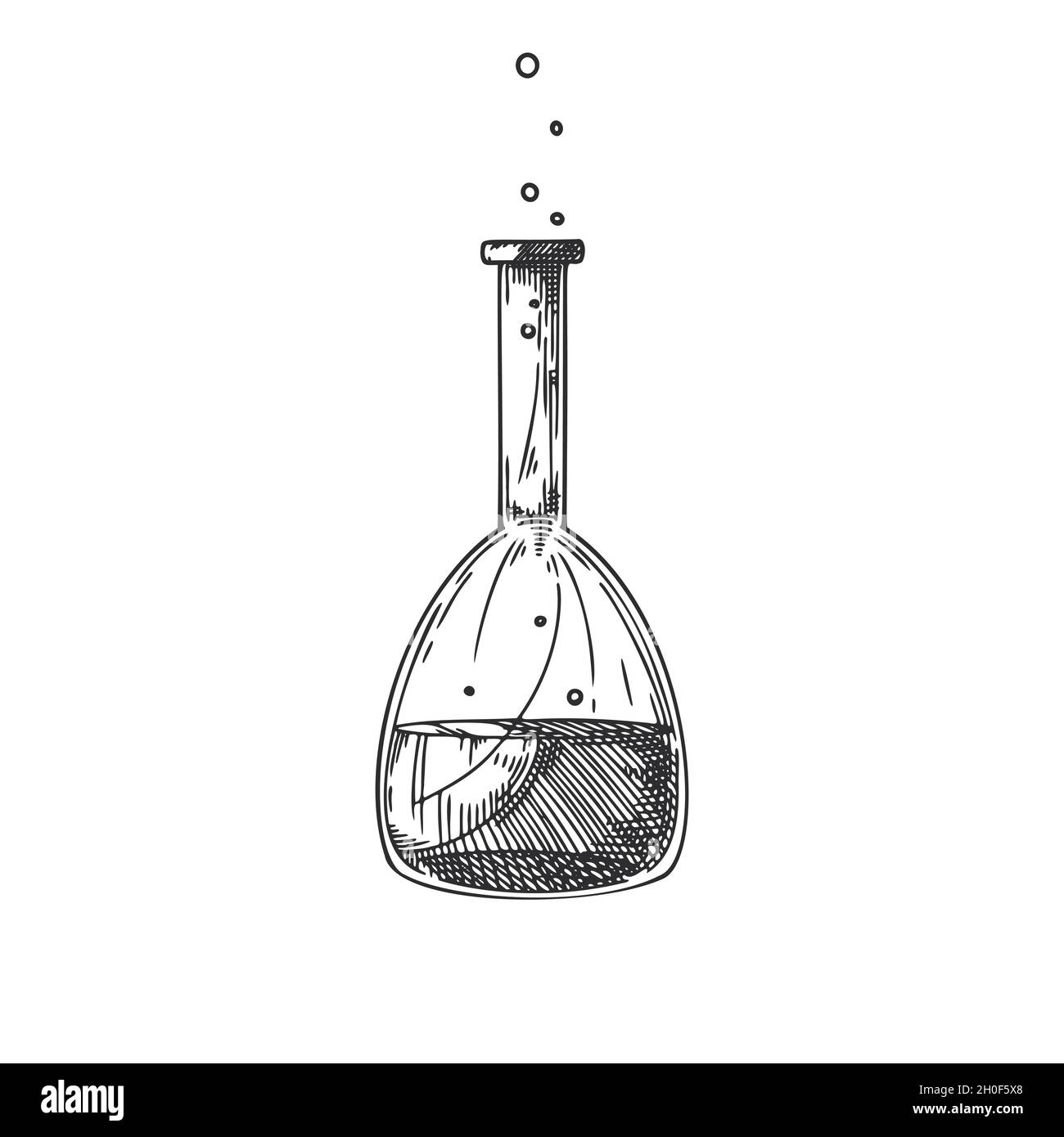 Sketch of a chemical laboratory object. Pharmaceutical flasks, beakers ...