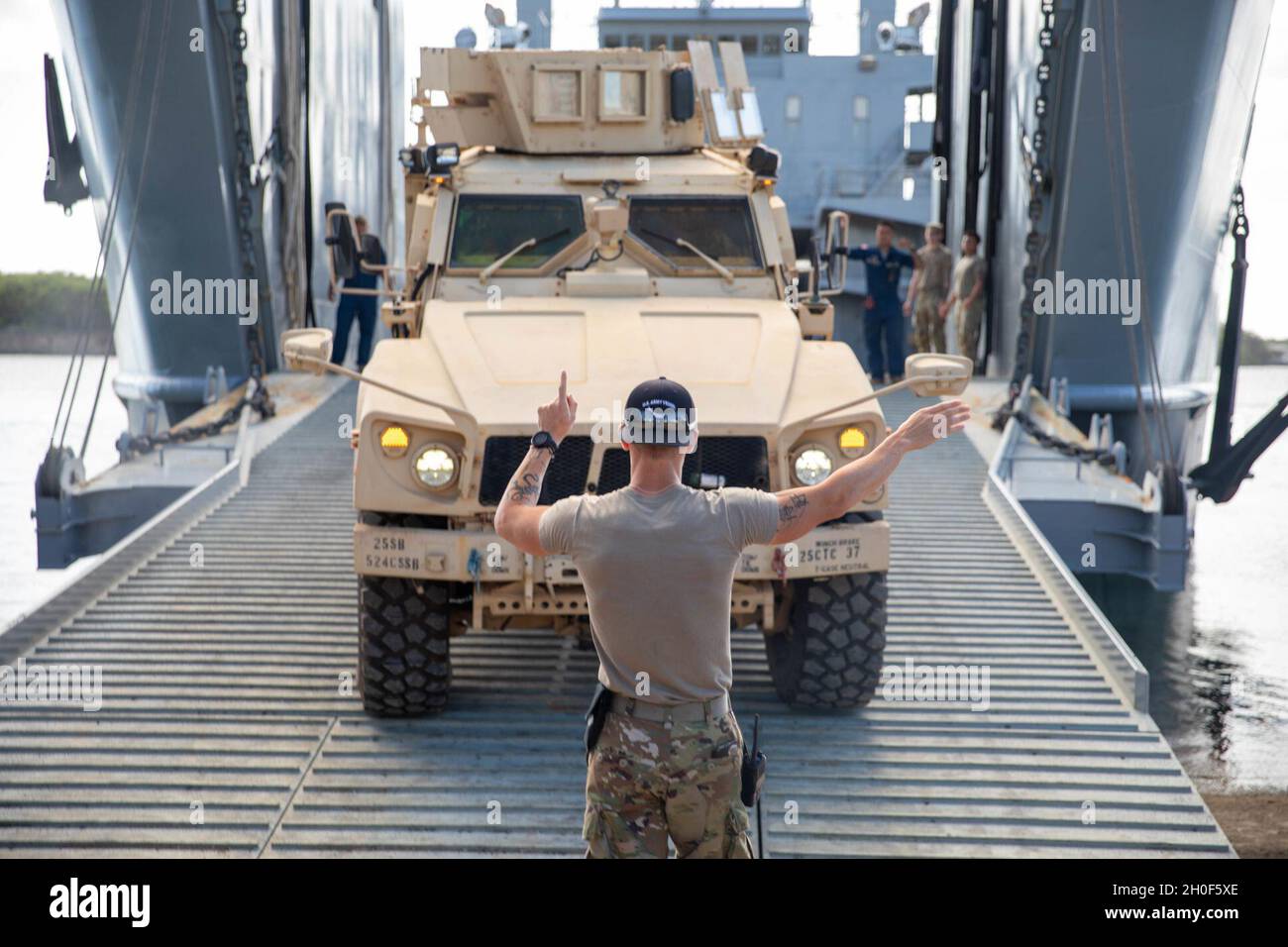 Sgt. Seth Rutter, a watercraft operator with the 168th Transportation ...