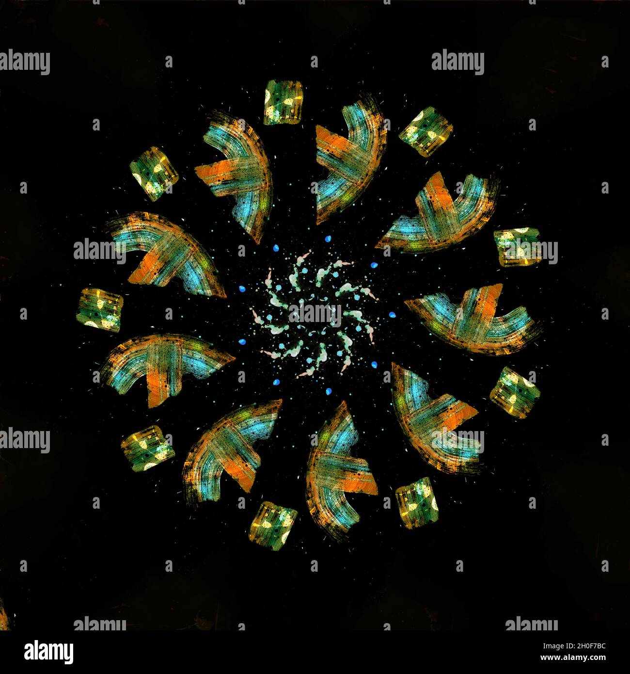 STP Screen Transfer Process - 291 - Bleach Burn 5 3 Mandala Stock Photo - Alamy