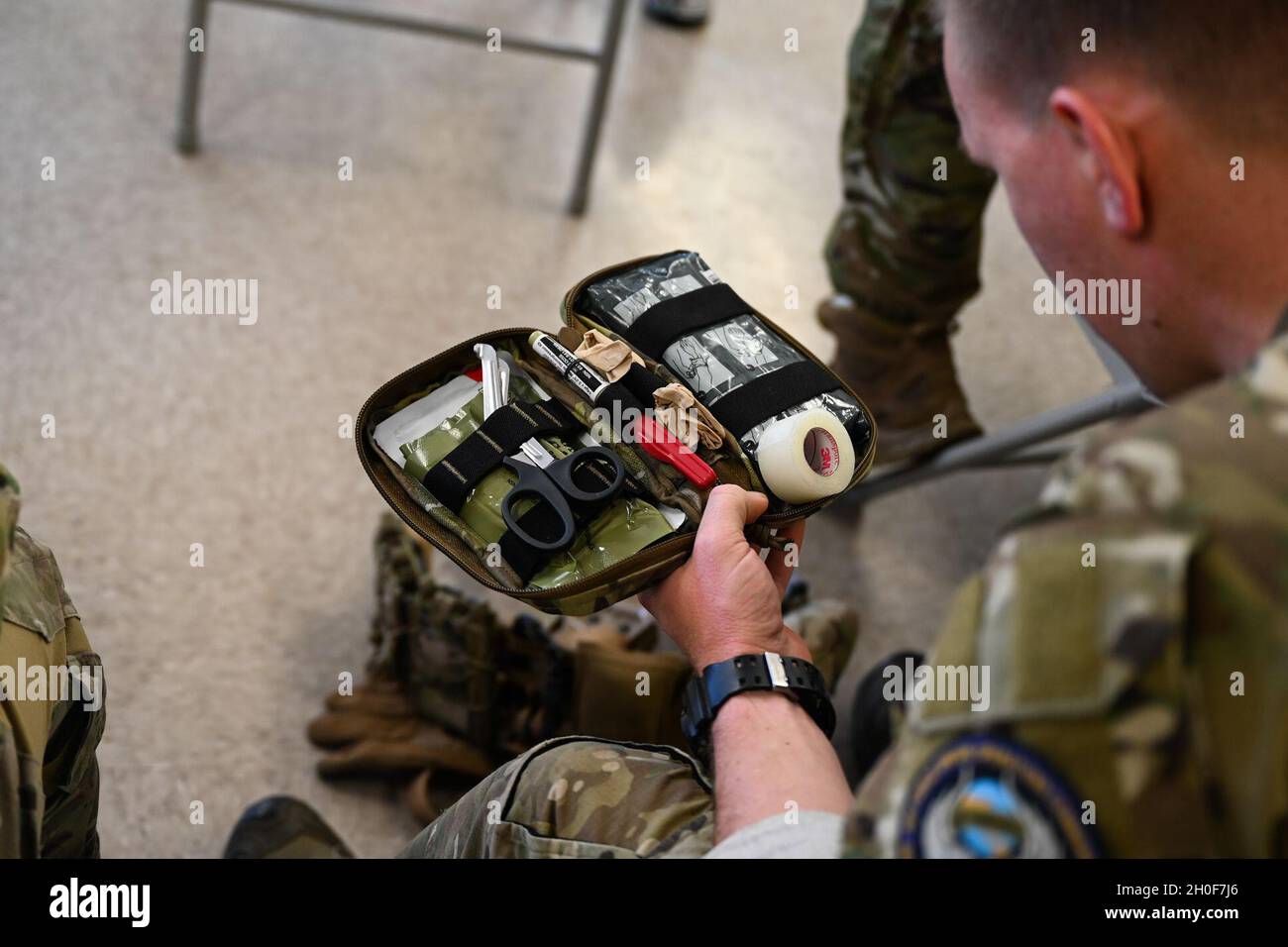 A deployed aircraft ground response element member assigned to the ...