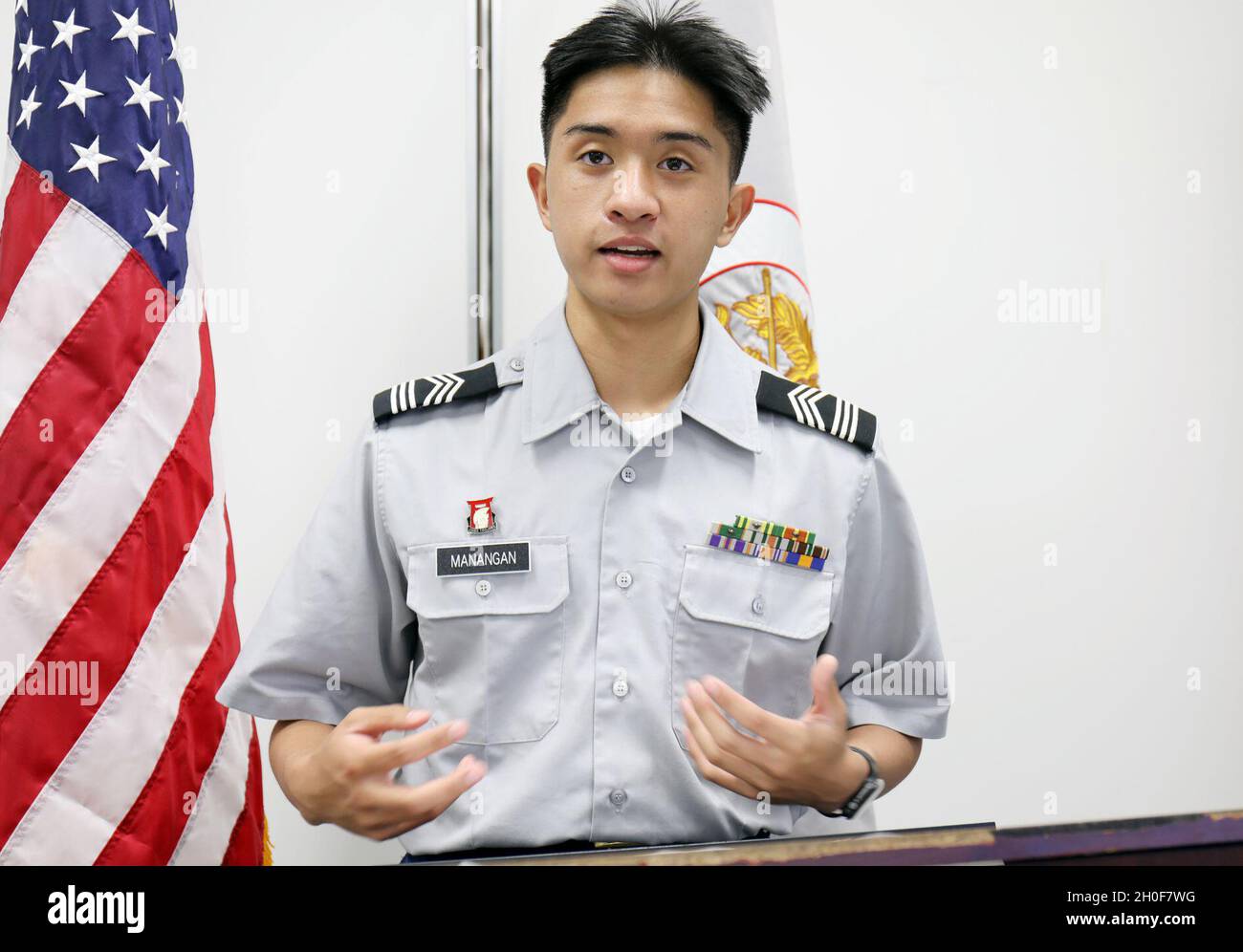 Cadet Master Sgt. Michael Manangan, a senior at Zama Middle High School ...