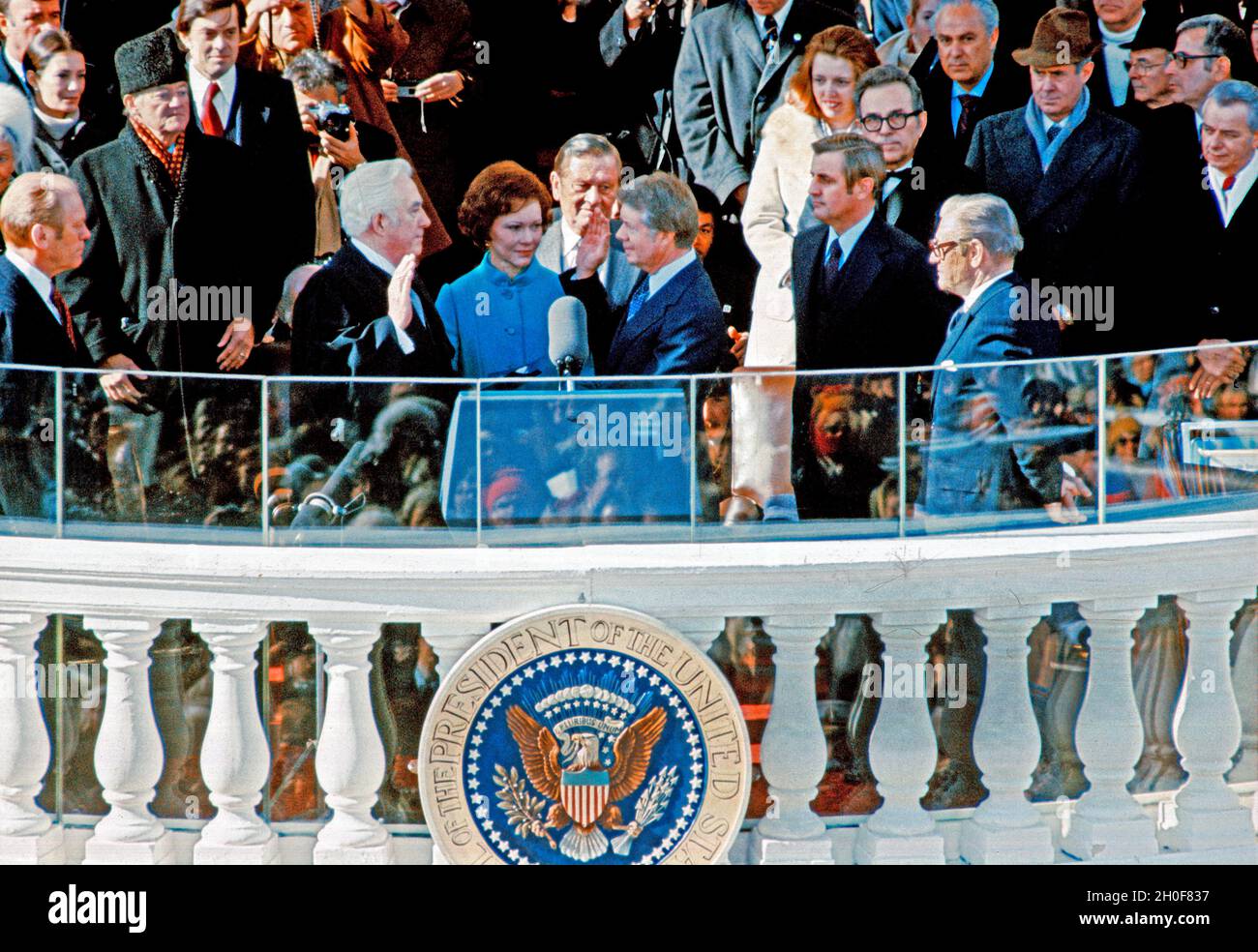 United States President Jimmy Carter takes the Oath of Office from ...