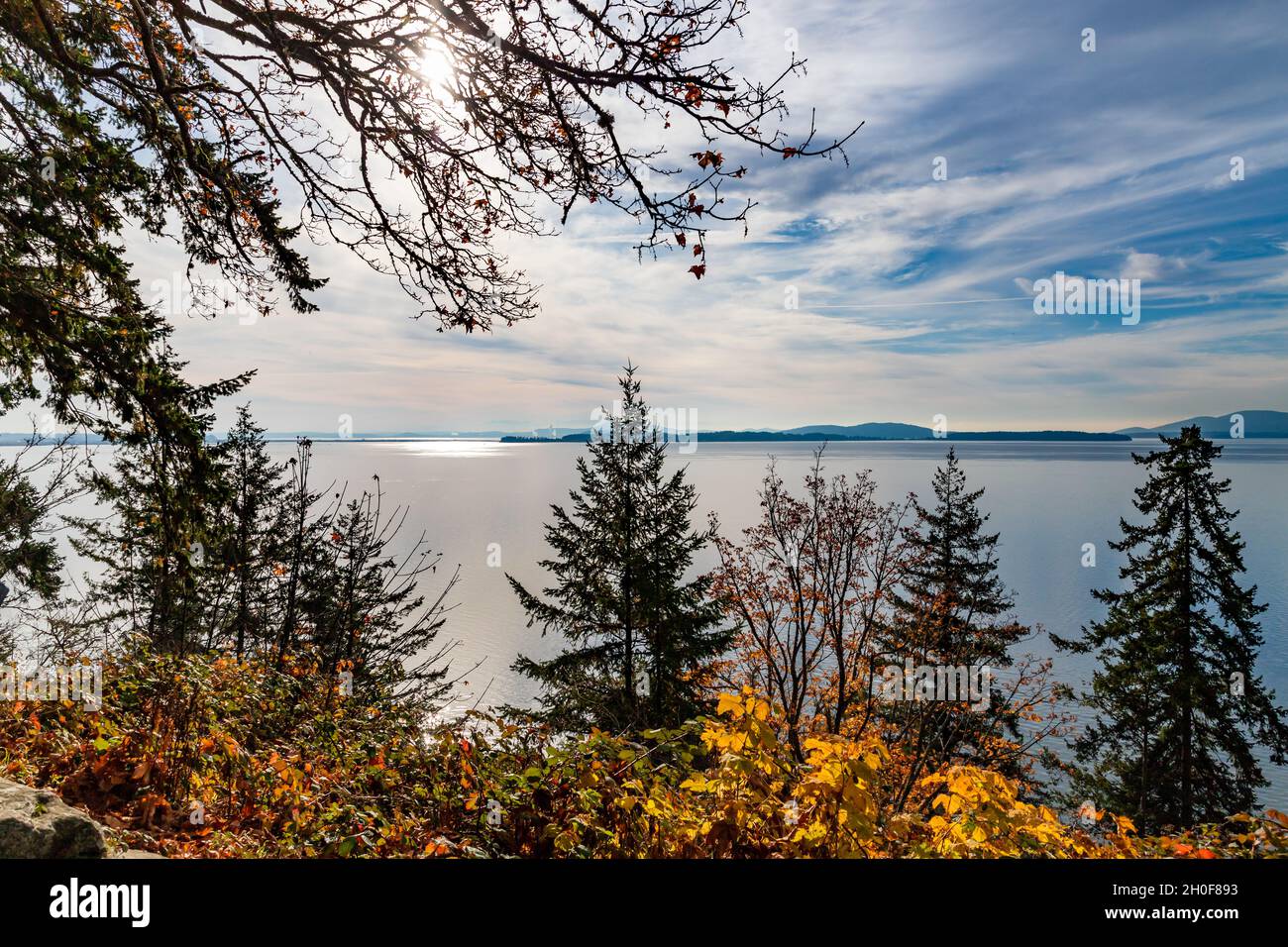 Fall View From Chuckanut Drive Bellingham, Washington. In the far ...