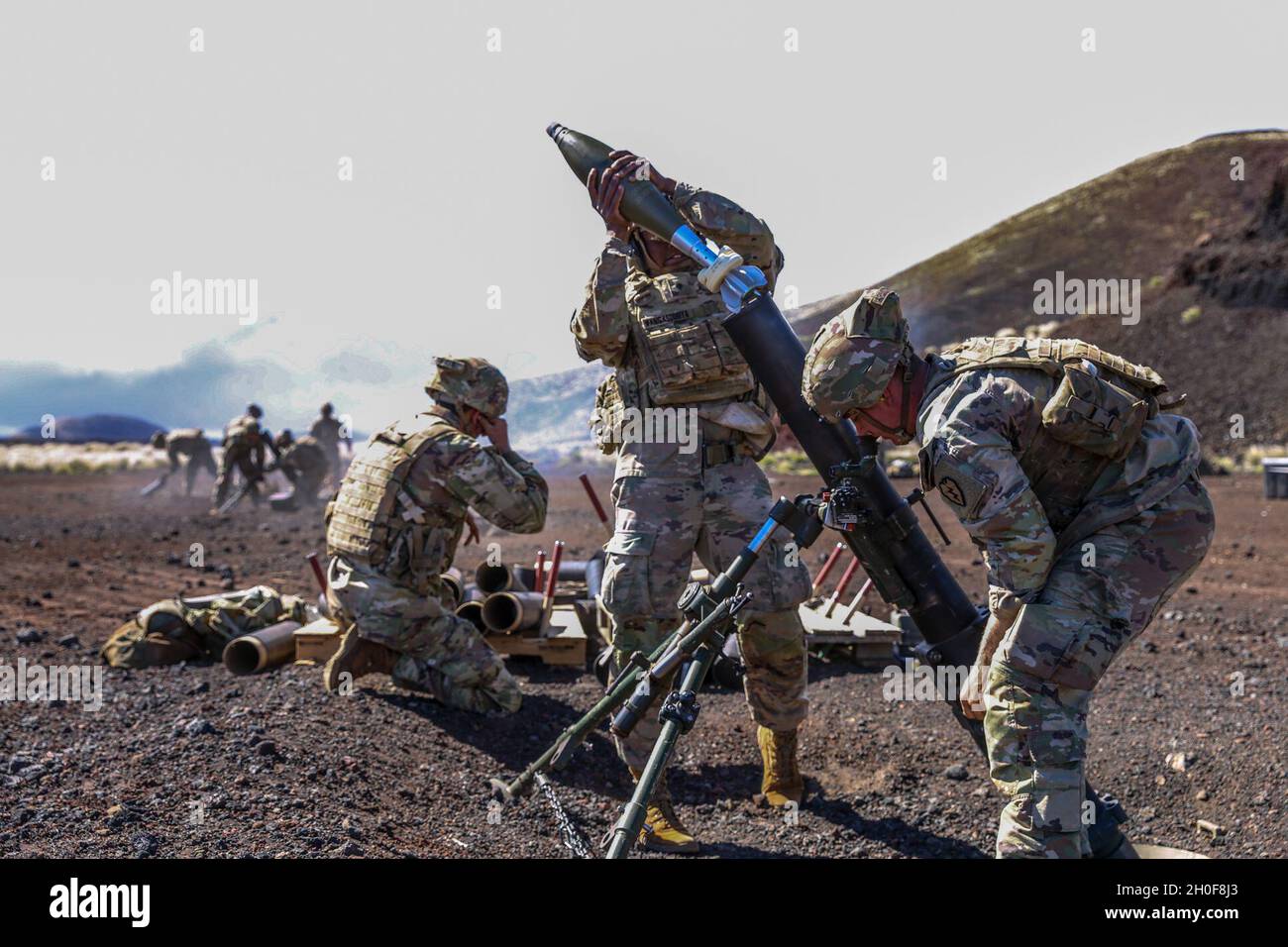 A mortar team with 1st Battalion, 27th Infantry Regiment “Wolfhounds ...
