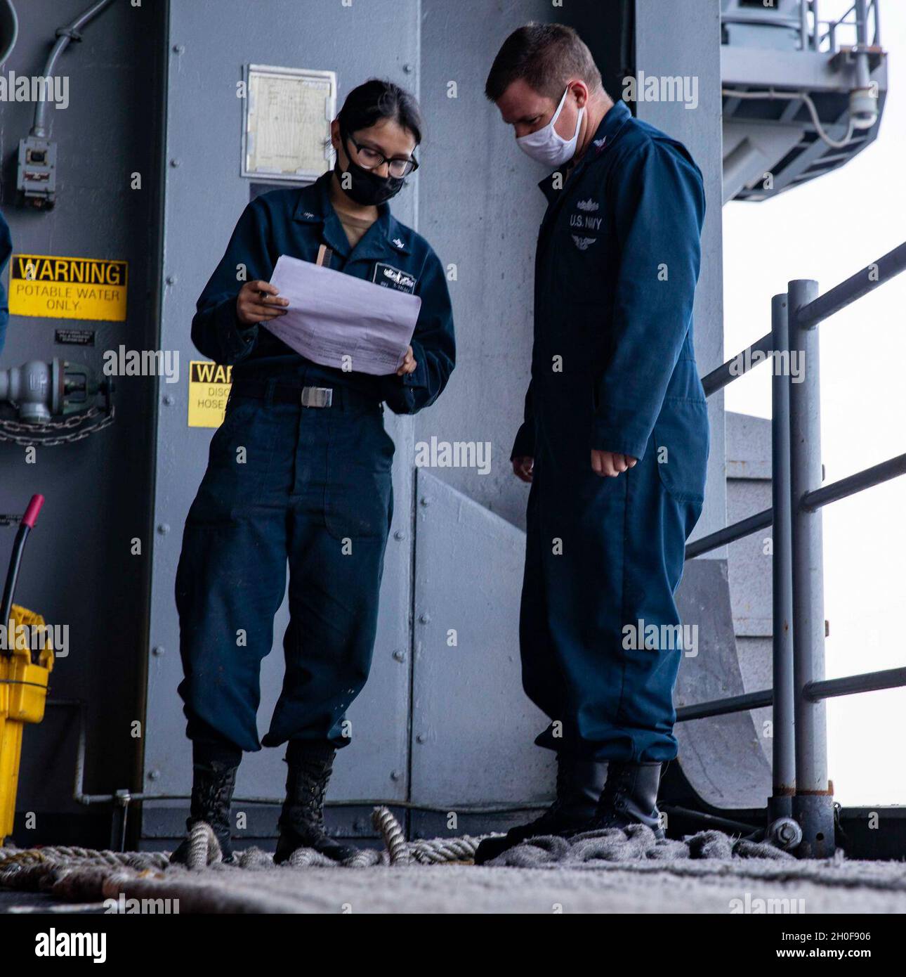 210223-N-GA608-1010 ARABIAN GULF (Feb. 23, 2021) – U.S. Navy Boatswain ...