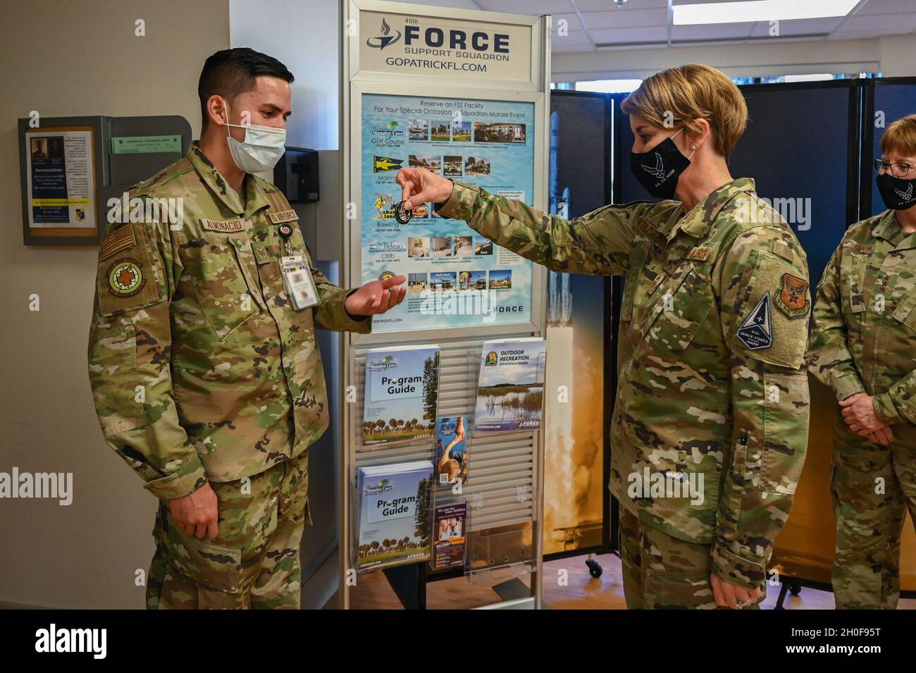 CMSgt Dawn Kolczynski, Chief, Medical Enlisted Force coins Staff. Sgt ...