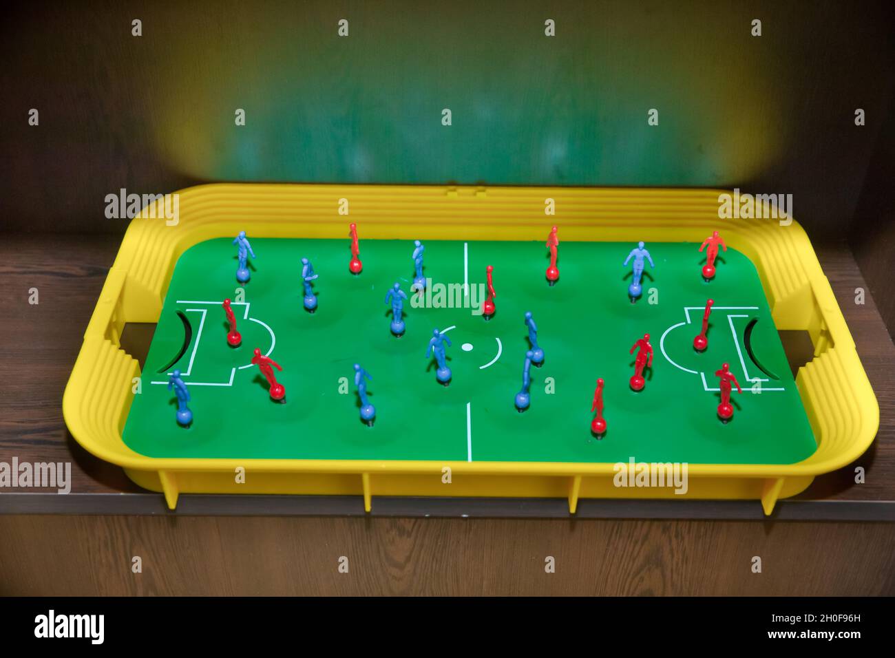 Foosball table. Top view of foosball table . Mini table football ...