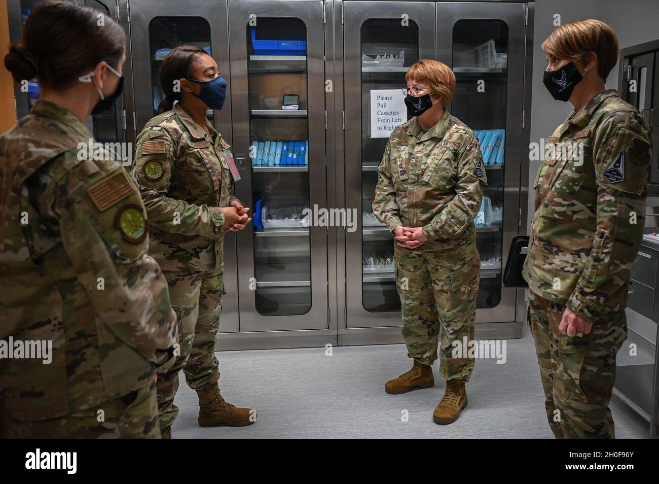 Lt. Gen. Dorothy Hogg, U.S. Air Force Surgeon General, speaks with 45th ...