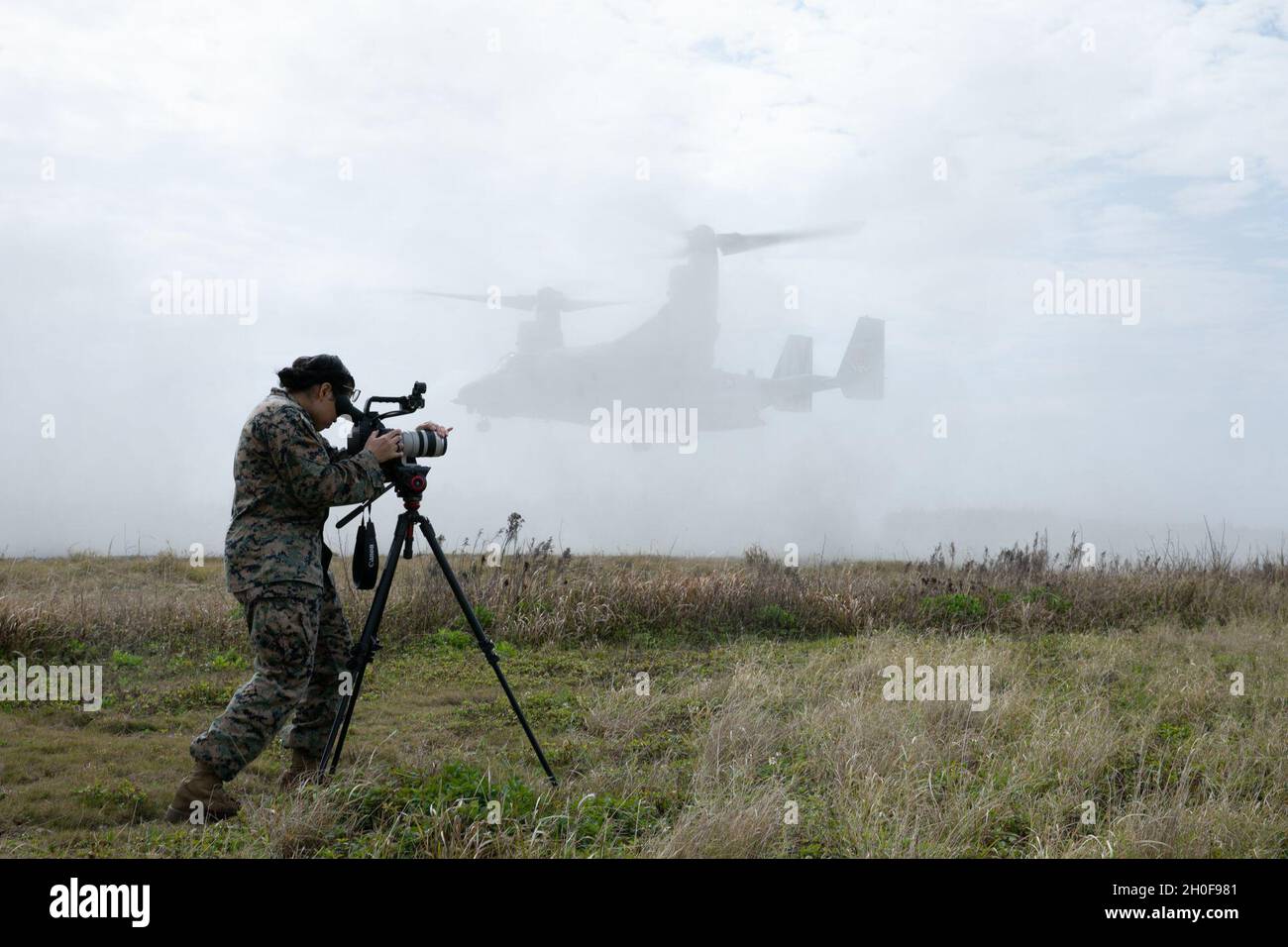 U.S. Marine Corps LCpl. Alpha Hernandez, a combat videographer with ...
