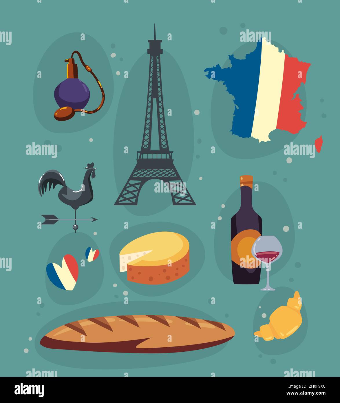 set of france culture icons Stock Vector Image & Art - Alamy