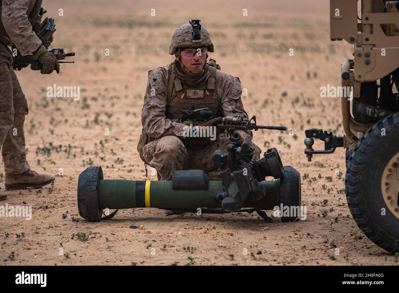 U.S. Marine Corps Cpl. Maxwell Kjos, an anti-tank missileman with ...