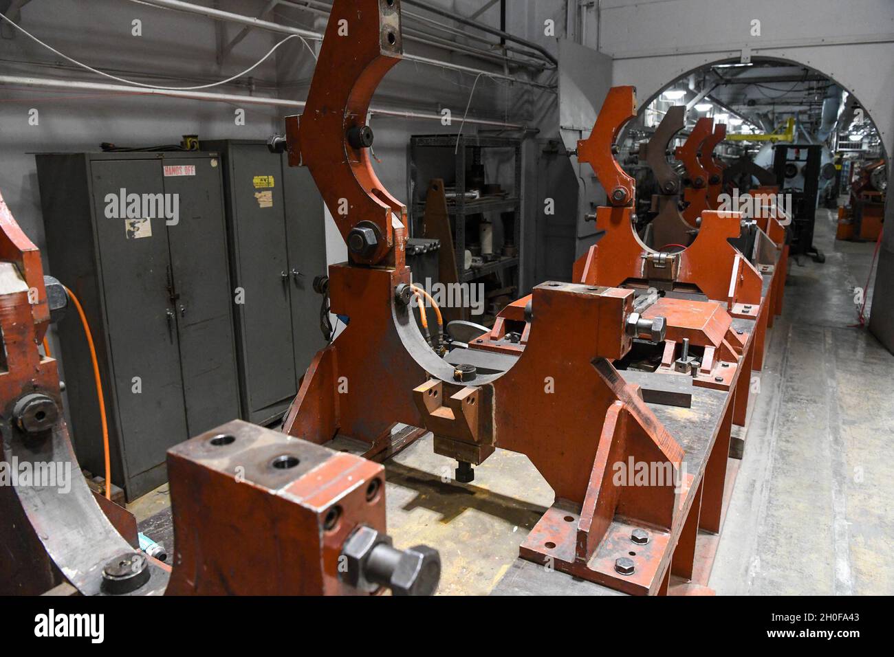 A cradle mounted to a movable table, seen here Feb. 23, 2021, is ...
