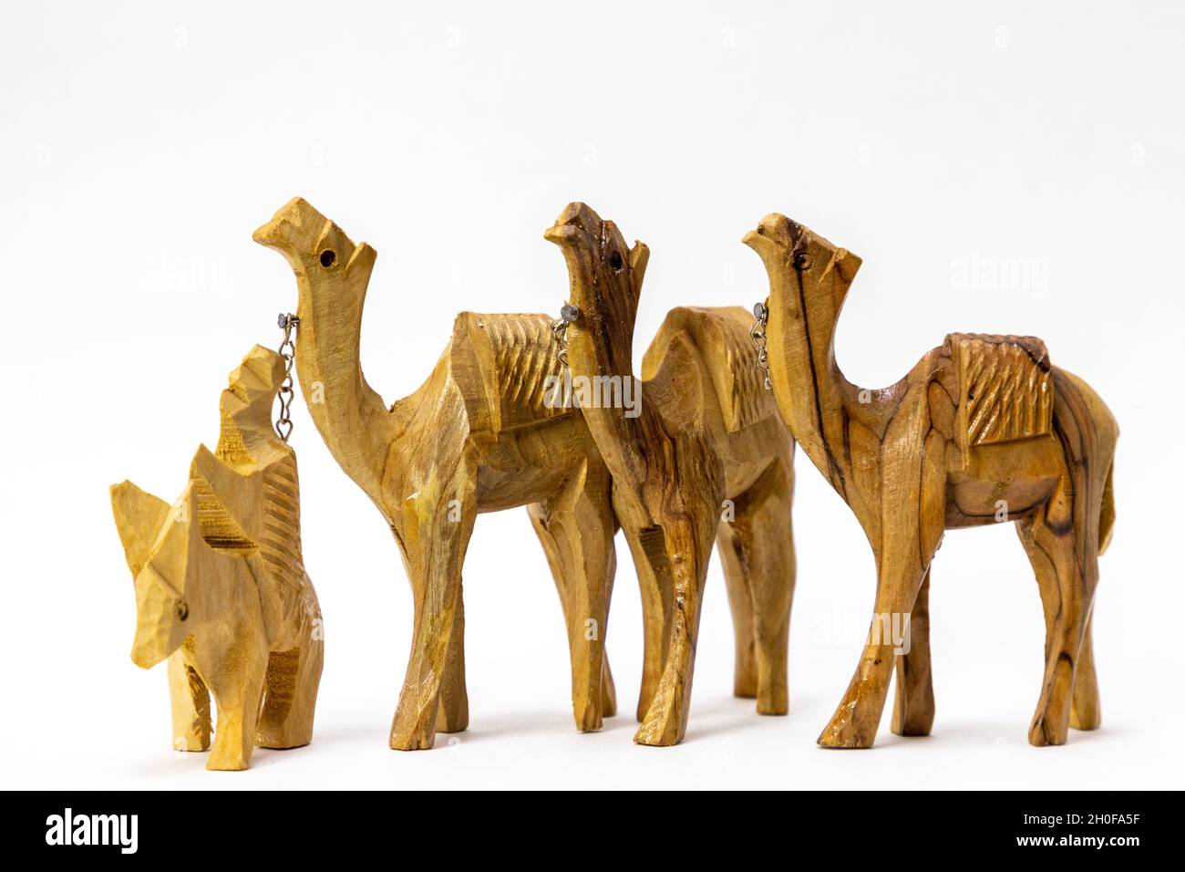 Hand Carved Vintage Christmas Nativity Camels Stock Photo - Alamy