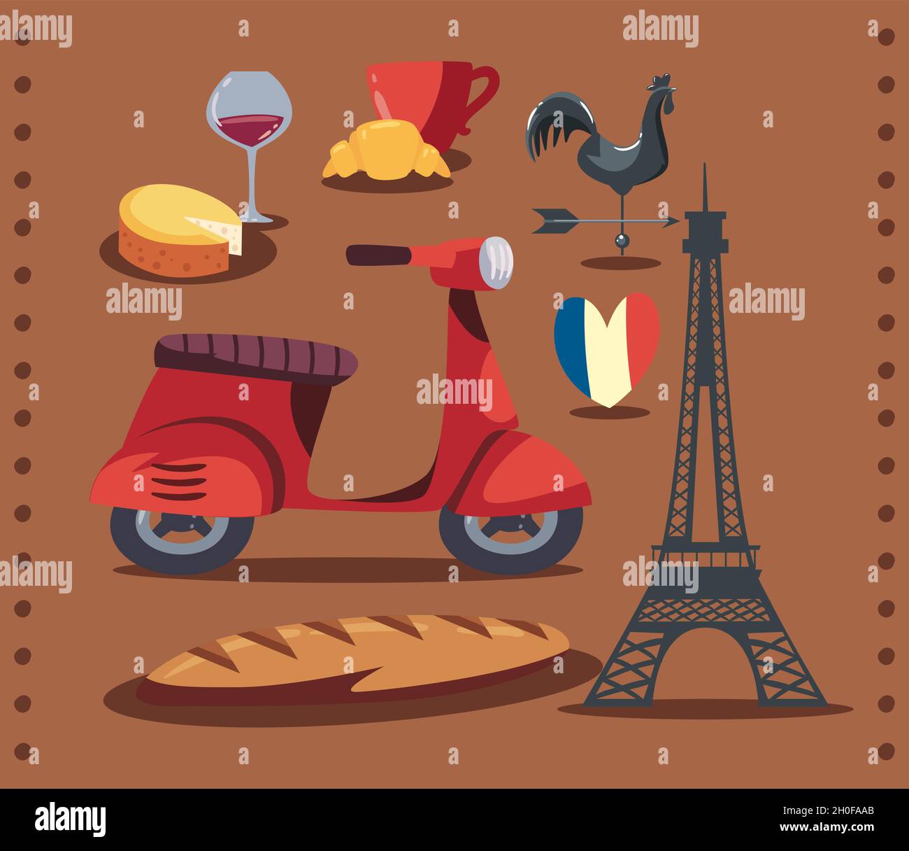 set traditional icons of france Stock Vector Image & Art - Alamy
