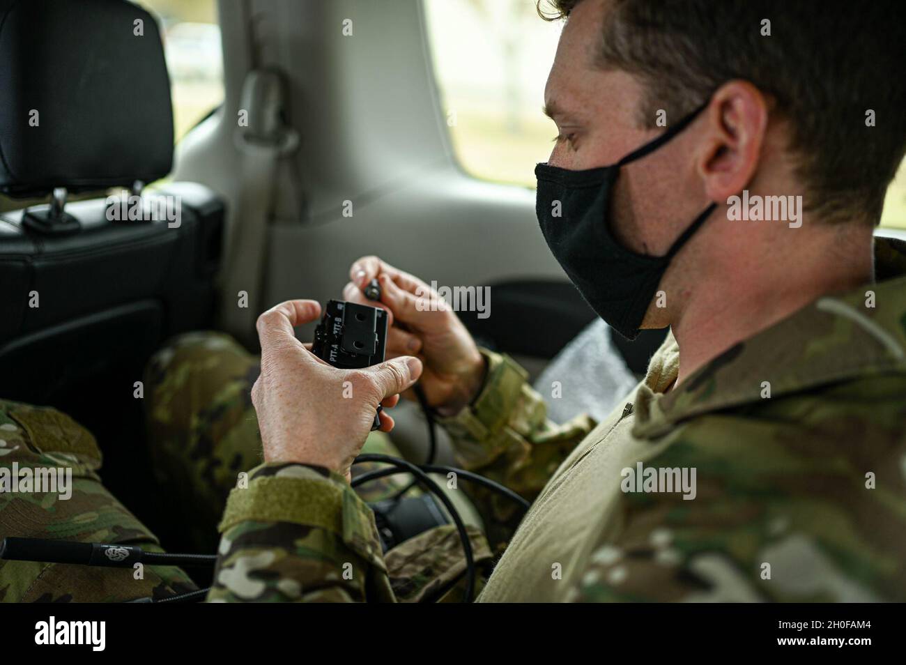 A deployed aircraft ground response element member with the 193rd ...
