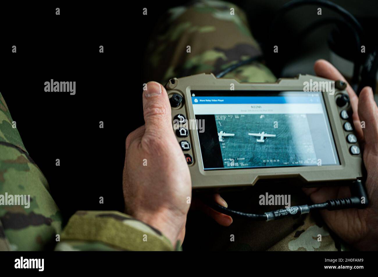 A deployed aircraft ground response element member with the 193rd ...