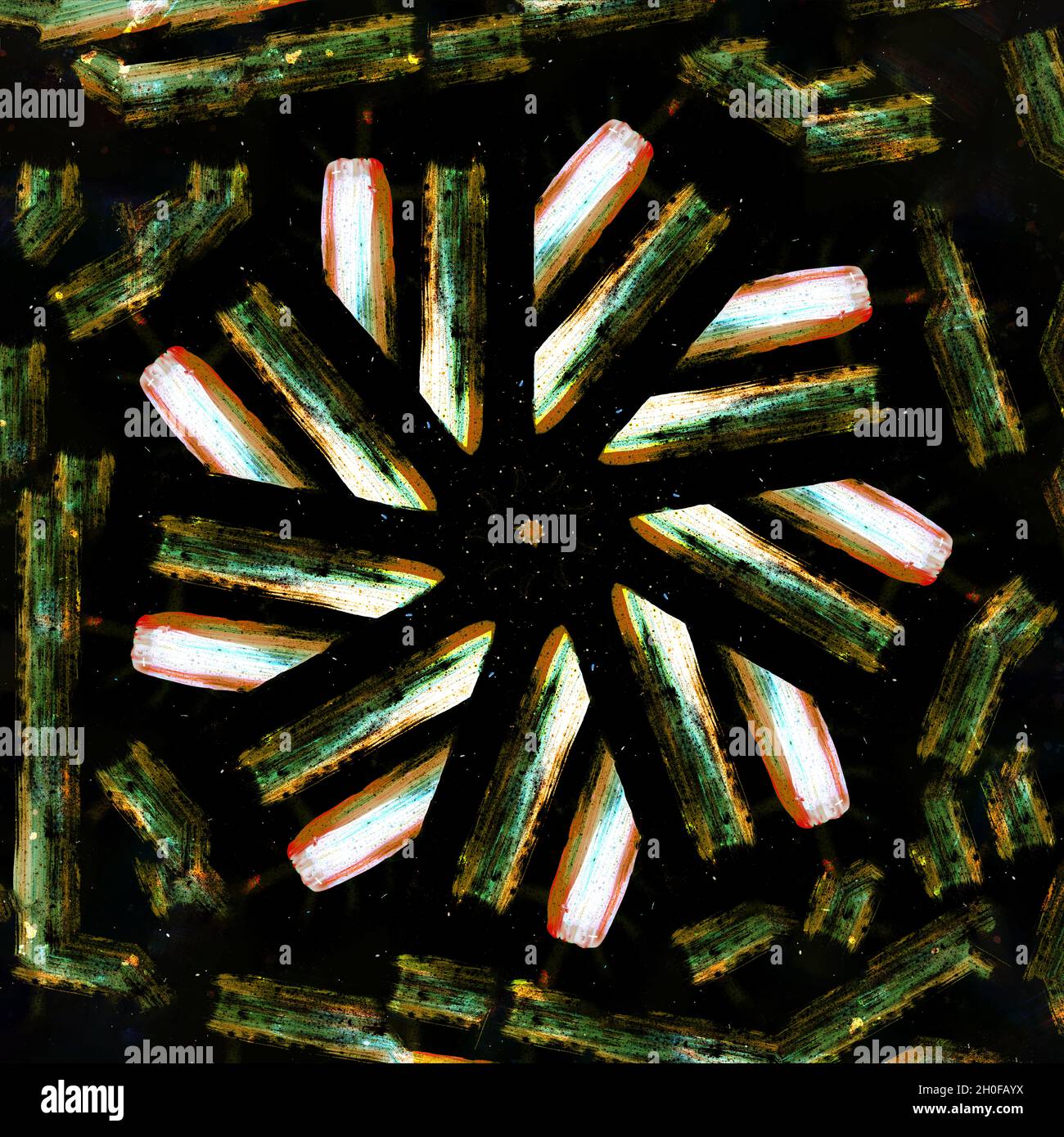 STP Screen Transfer Process - 292 - Bleach Burn 6 3 Mandala Stock Photo - Alamy