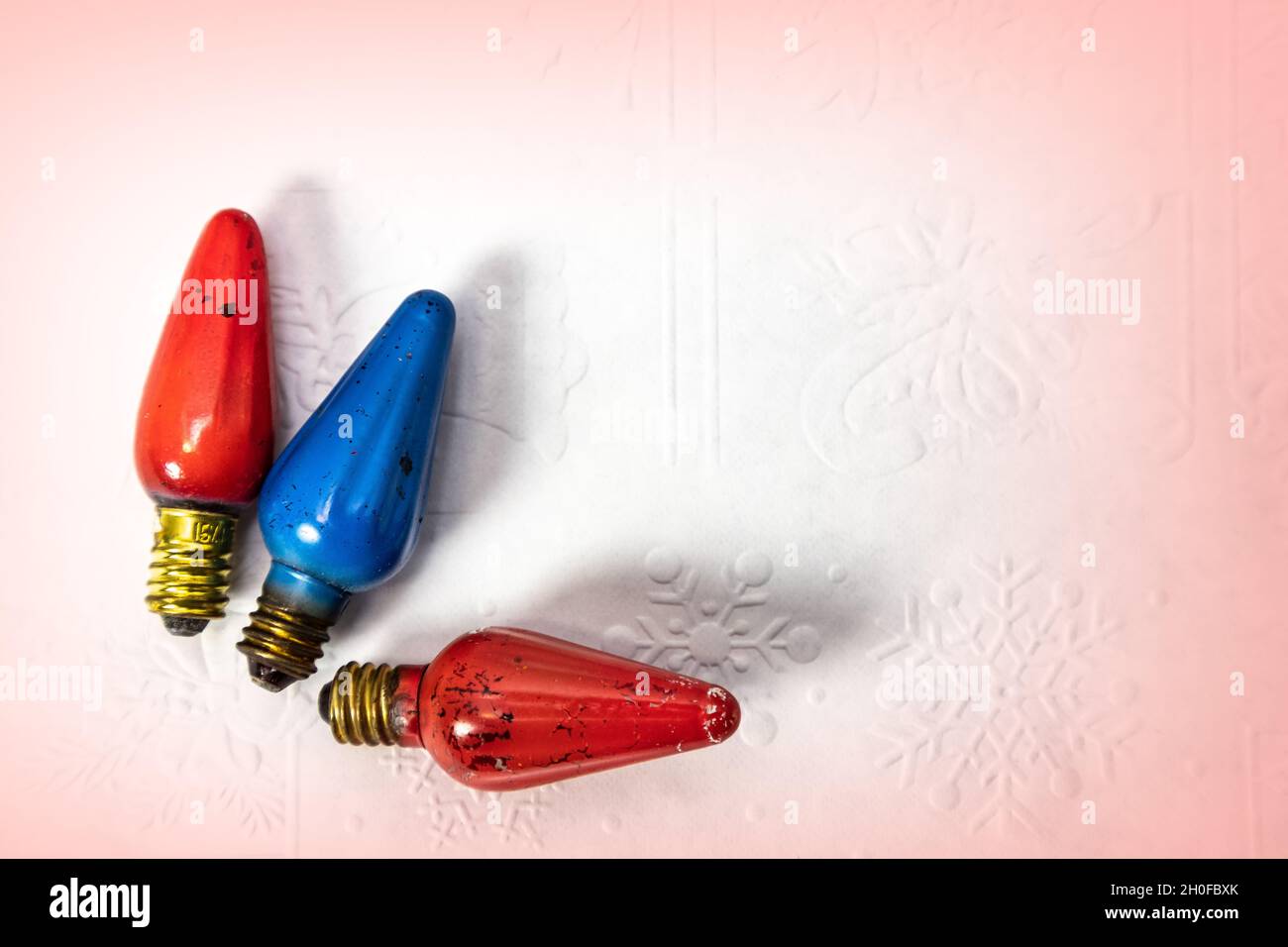 Three Vintage Christmas String Light Bulbs Stock Photo - Alamy