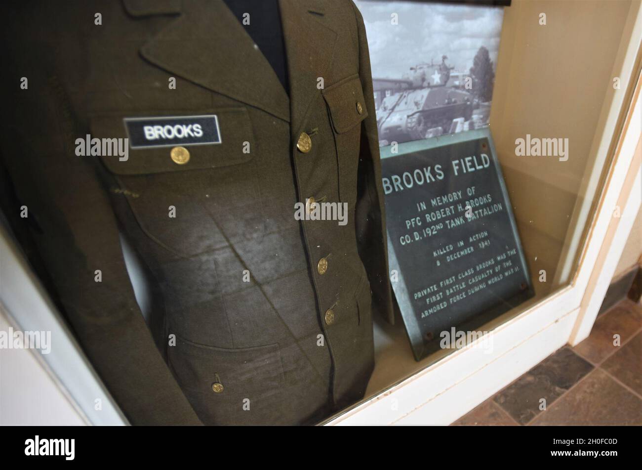 The original plaque dedicated to the name of Robert Brooks once sat ...