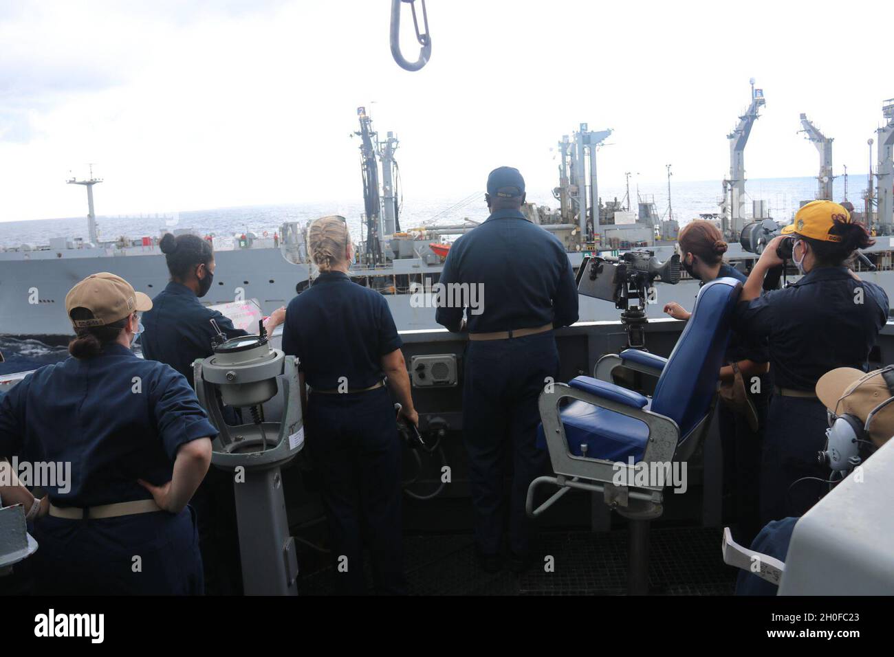 210225-N-N3764- 0949 CARIBBEAN SEA (Feb. 25, 2021) Sailors assigned to ...
