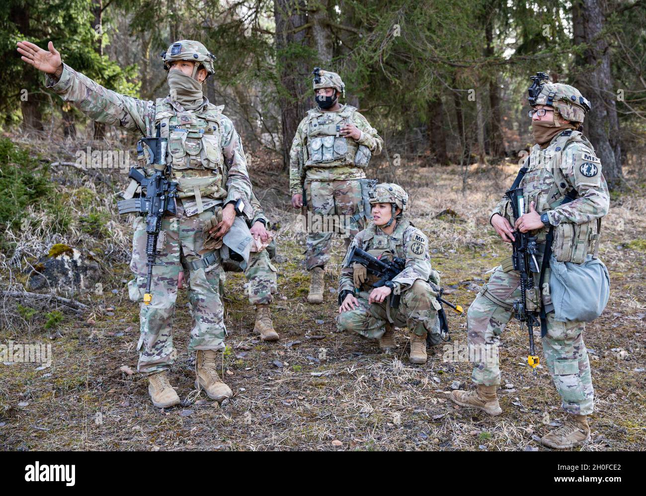 Soldiers of the 64th Military Police Company, attached to the 91st ...