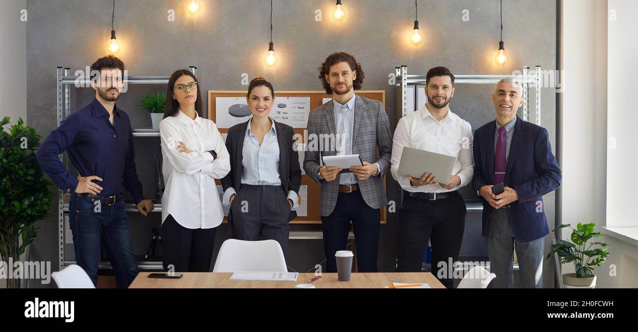 Multi-ethnic business people, group portrait of six different ...